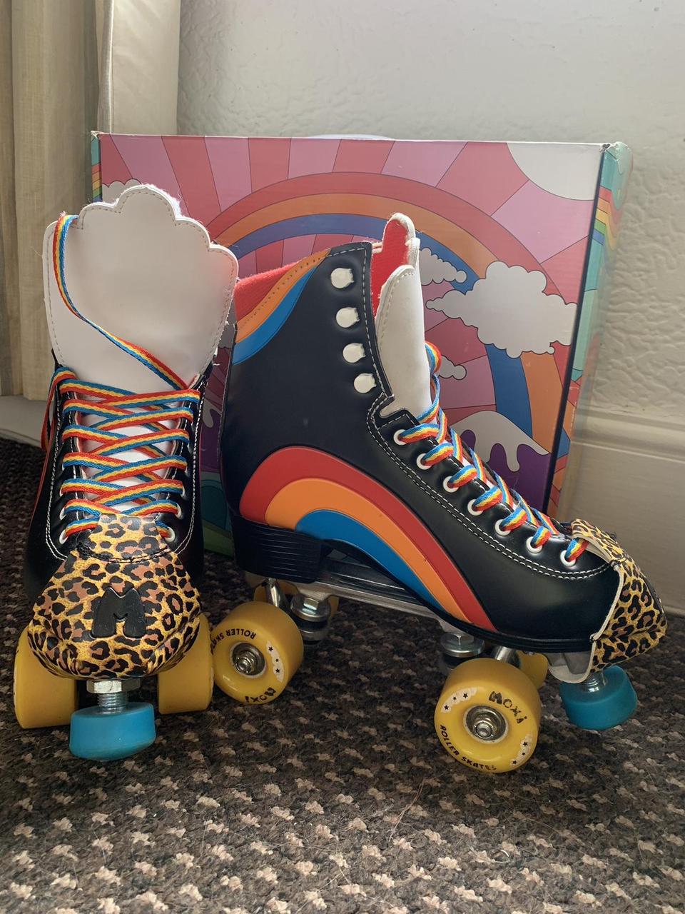 Moxi Rainbow Riders roller skates Size 7 (I’m a size... - Depop