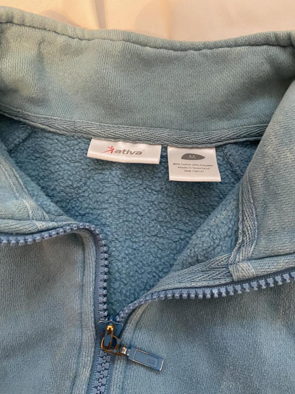 medium ativa blue zip-up color is a bit lighter in... - Depop
