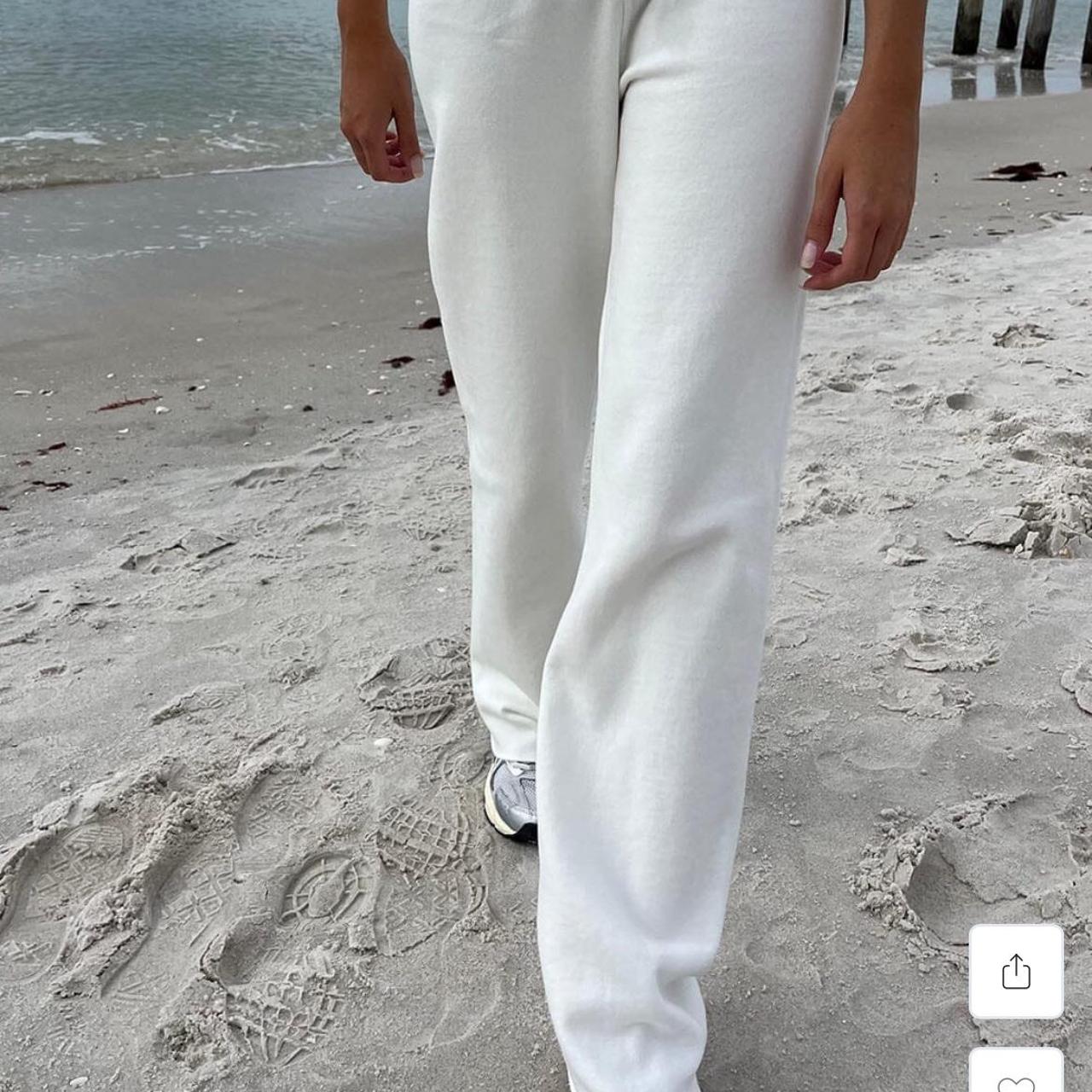 White Rainey cotton Brandy Melville sweatpants... | Depop