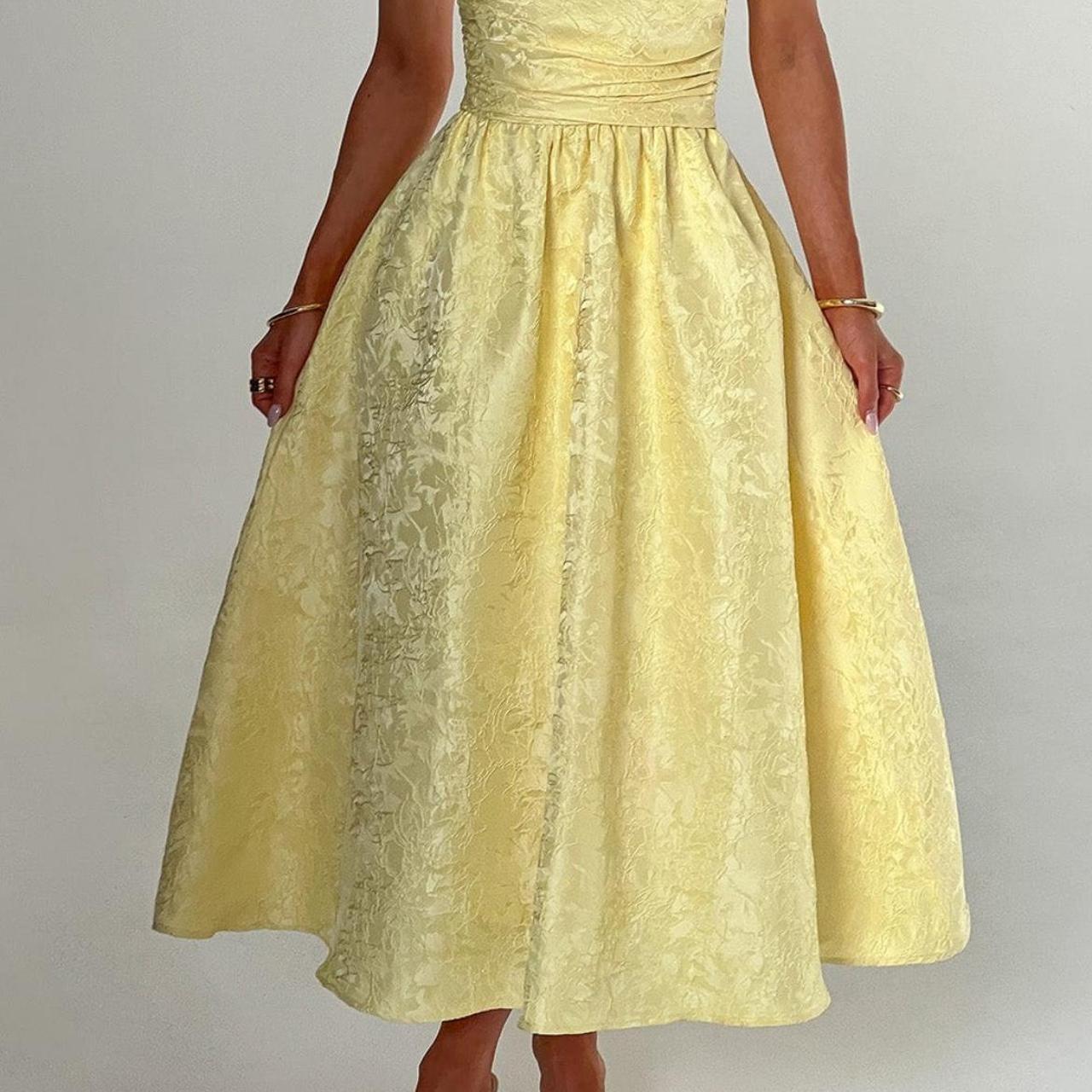 Yellow Babyboo prom dress with corset... | Depop