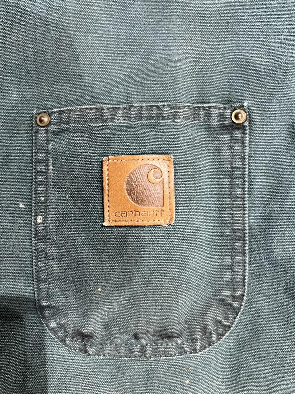 Carhartt Chore Coat Green Regular Large Used Paint... - Depop