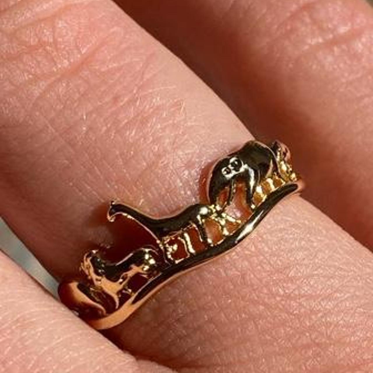 Gold Plated Ring Animal Elements Cute & Simple... - Depop