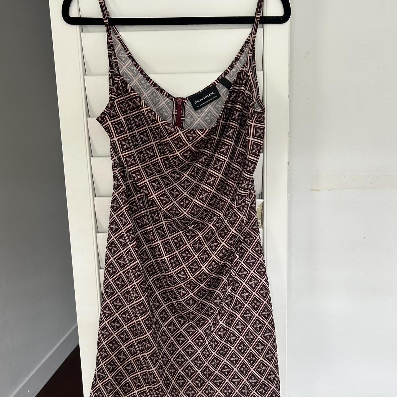 Burgundy and white The Fifth Label dress #TheFifthLabel | Depop