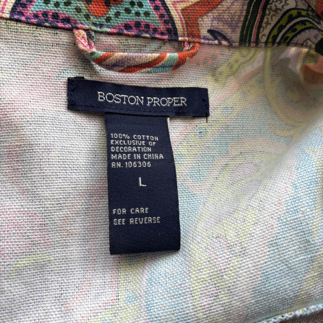 Boston Proper Jacket Sz L Multi Color Bright Floral... | Depop