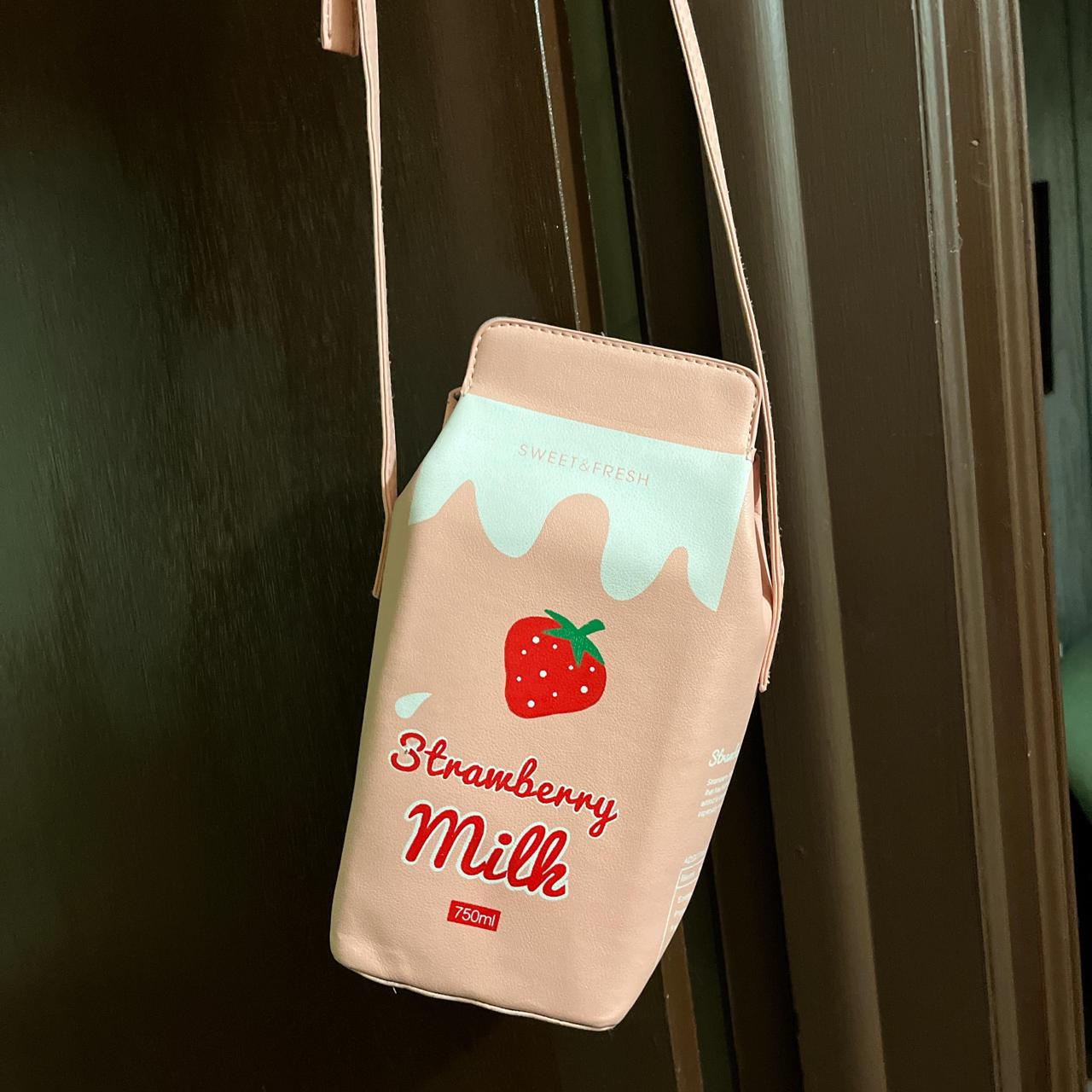 Strawberry milk bag- in perfect condition just... | Depop