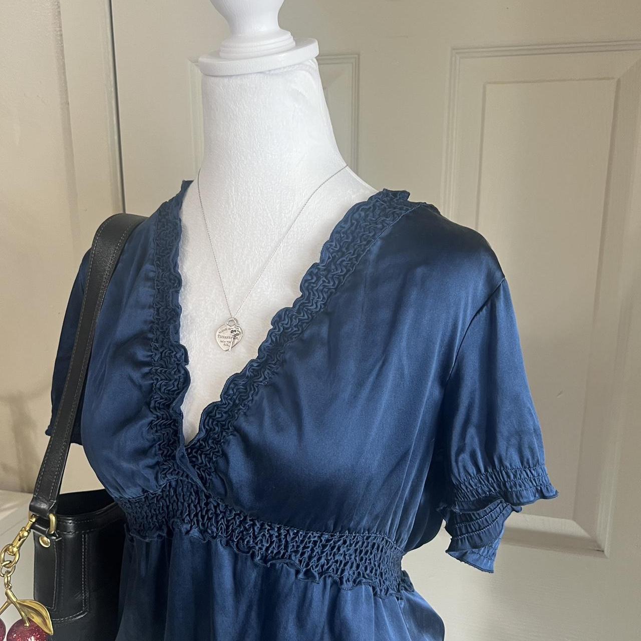 💋🍒 Y2K BCBGMaxazria Babydoll Silk Frilly Flouncy... | Depop