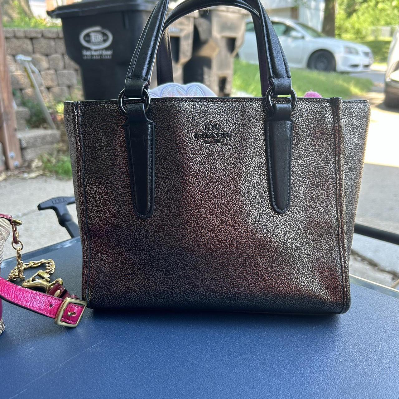 Coach mini tote crossbody metallic - Depop