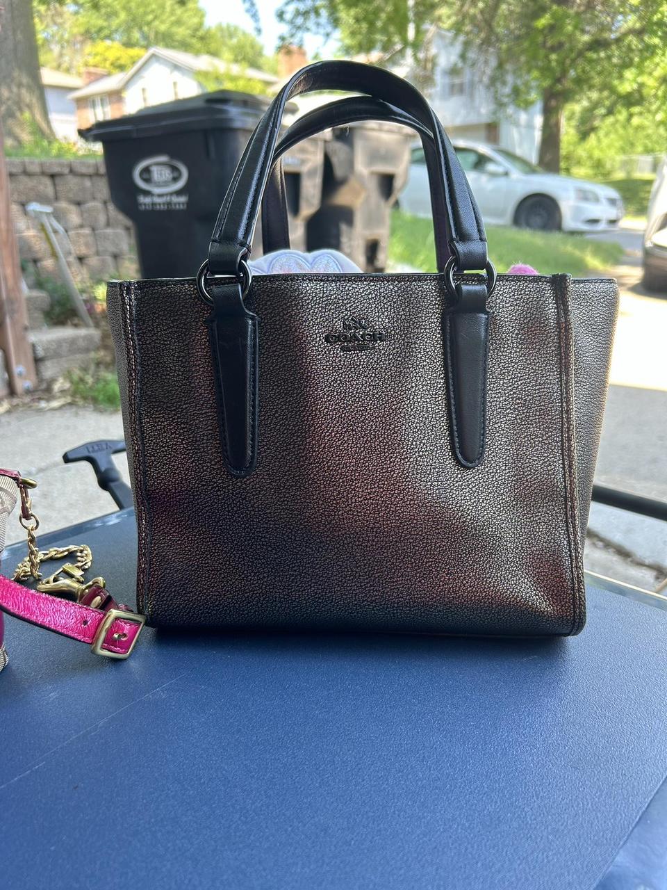 Coach mini tote crossbody metallic - Depop