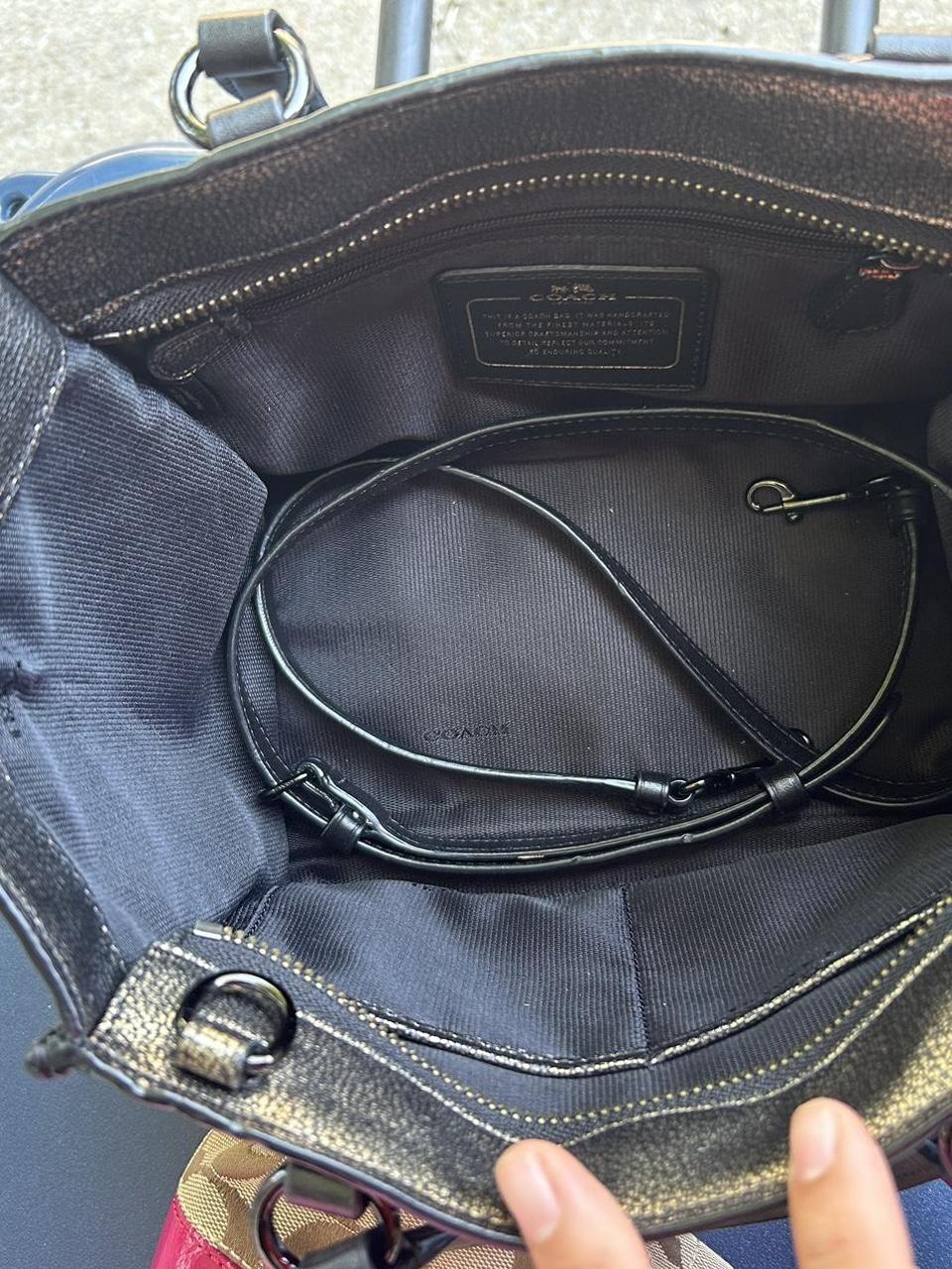 Coach mini tote crossbody metallic - Depop