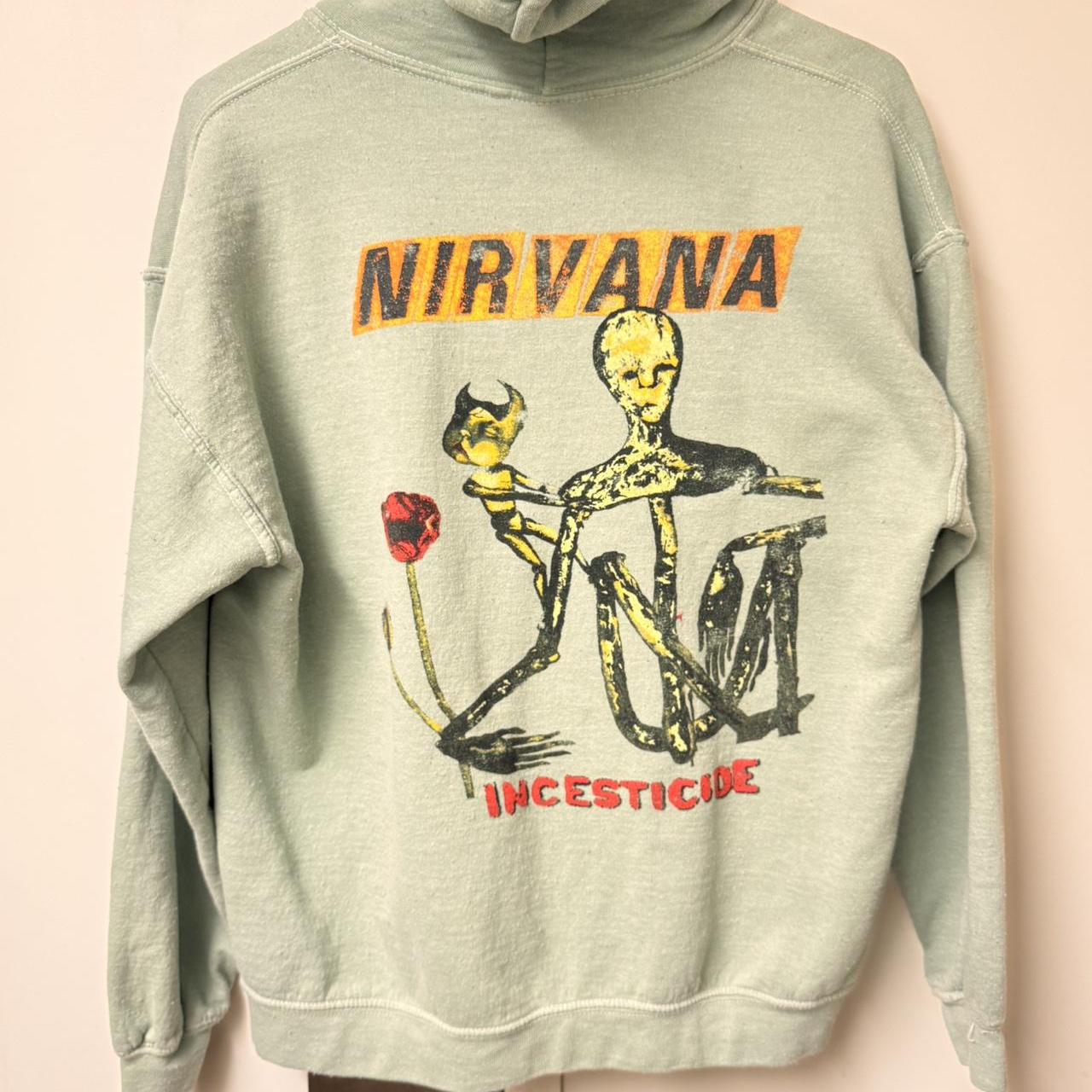 Nirvana Incesticide Hoodie - Vintage Green... - Depop