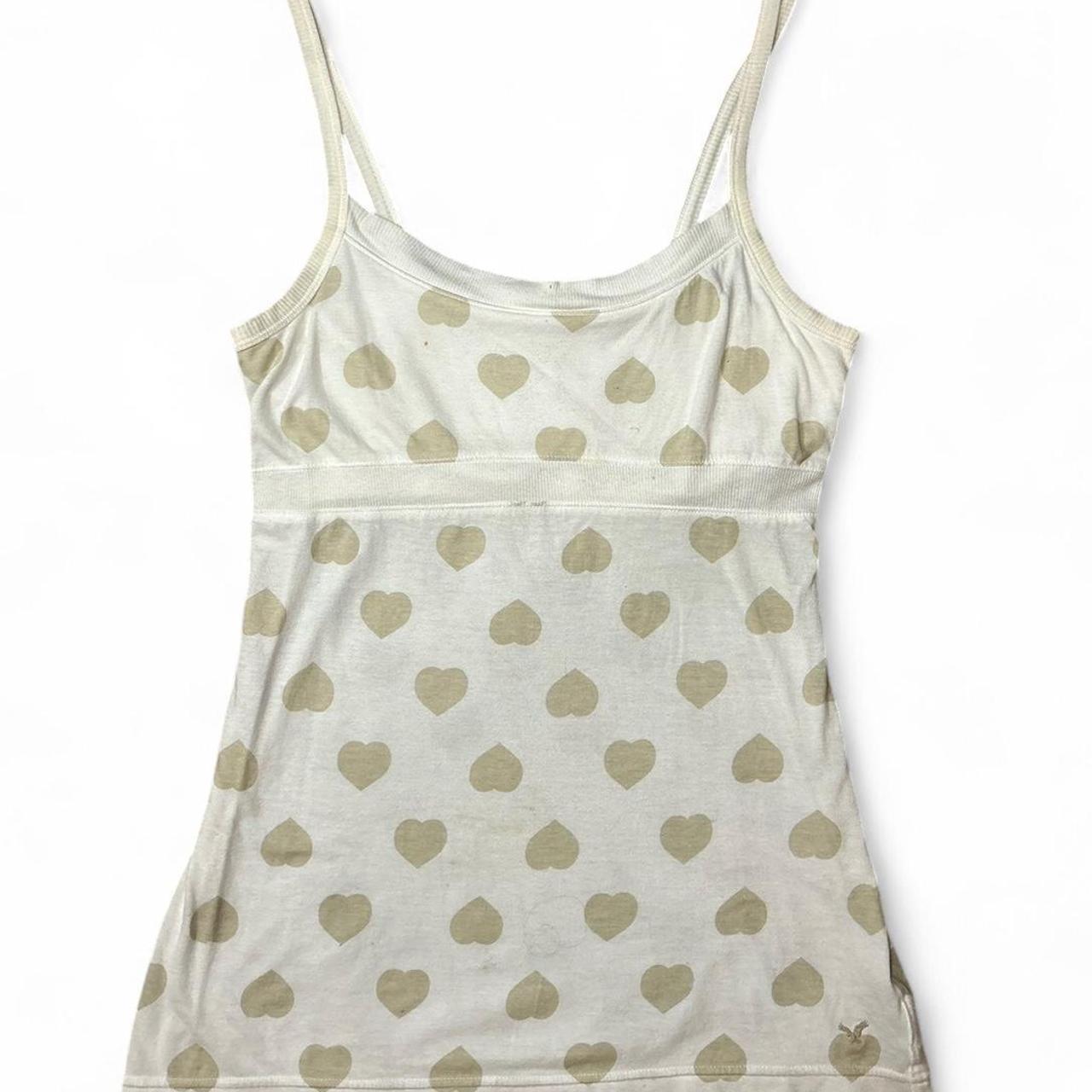 American Eagle White heart polka dot cami top, minor... | Depop