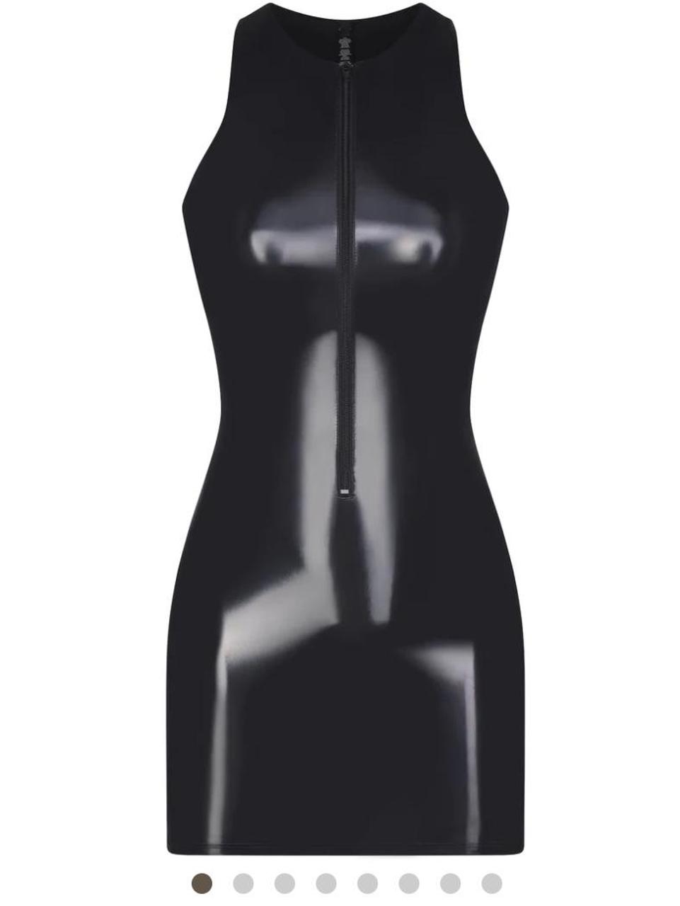 Skims Stretch Vinyl Mini Dress in XS New with... - Depop