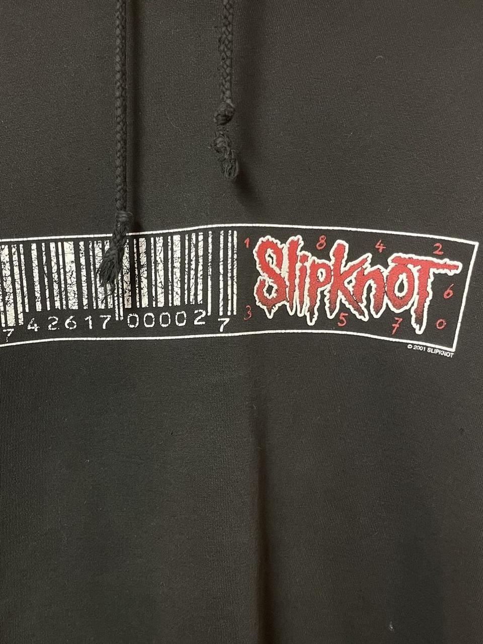 Vintage Slipknot barcode hoodie 2001 Fits like a... - Depop