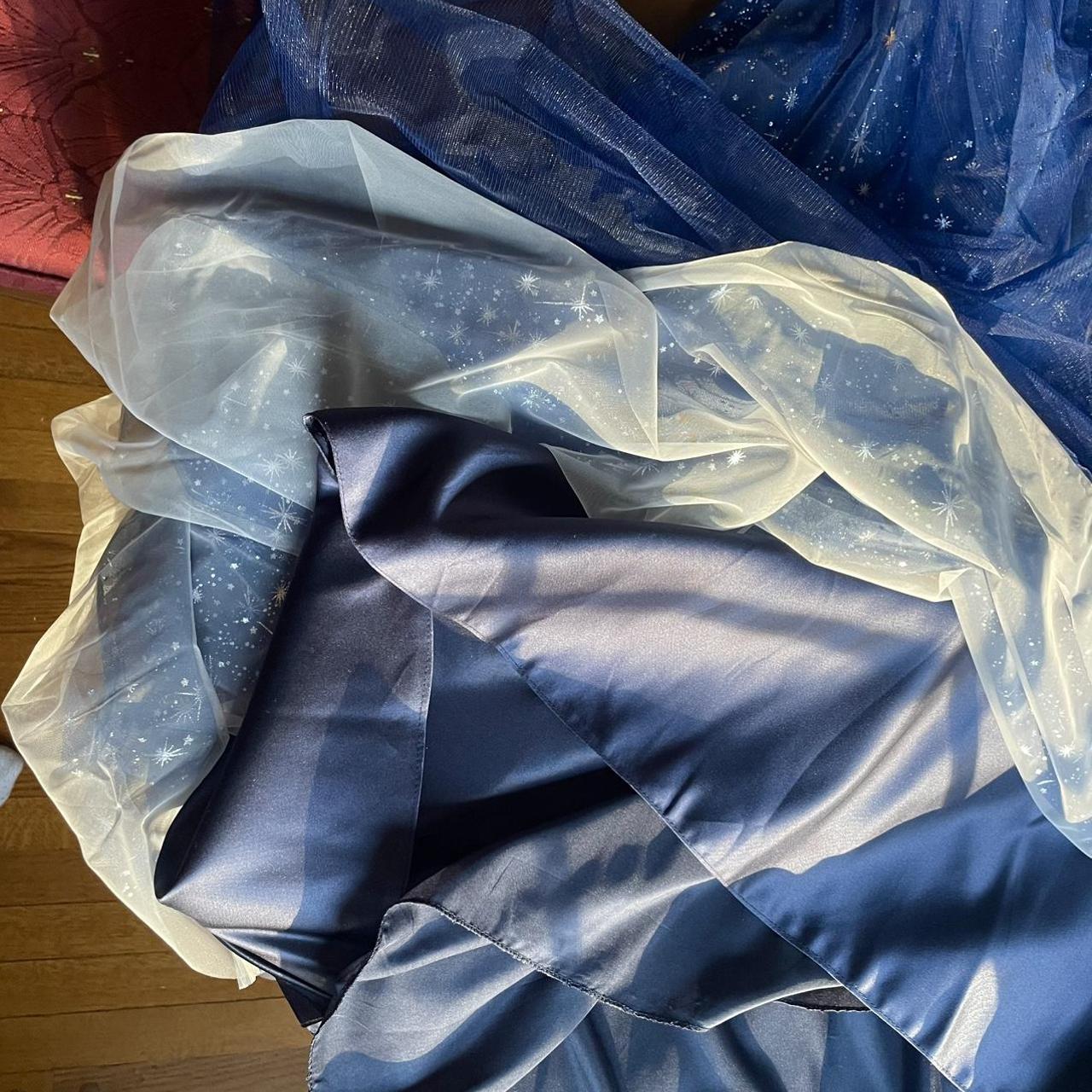 Blue star pattern prom dress, 4 skirt layers, corset... | Depop