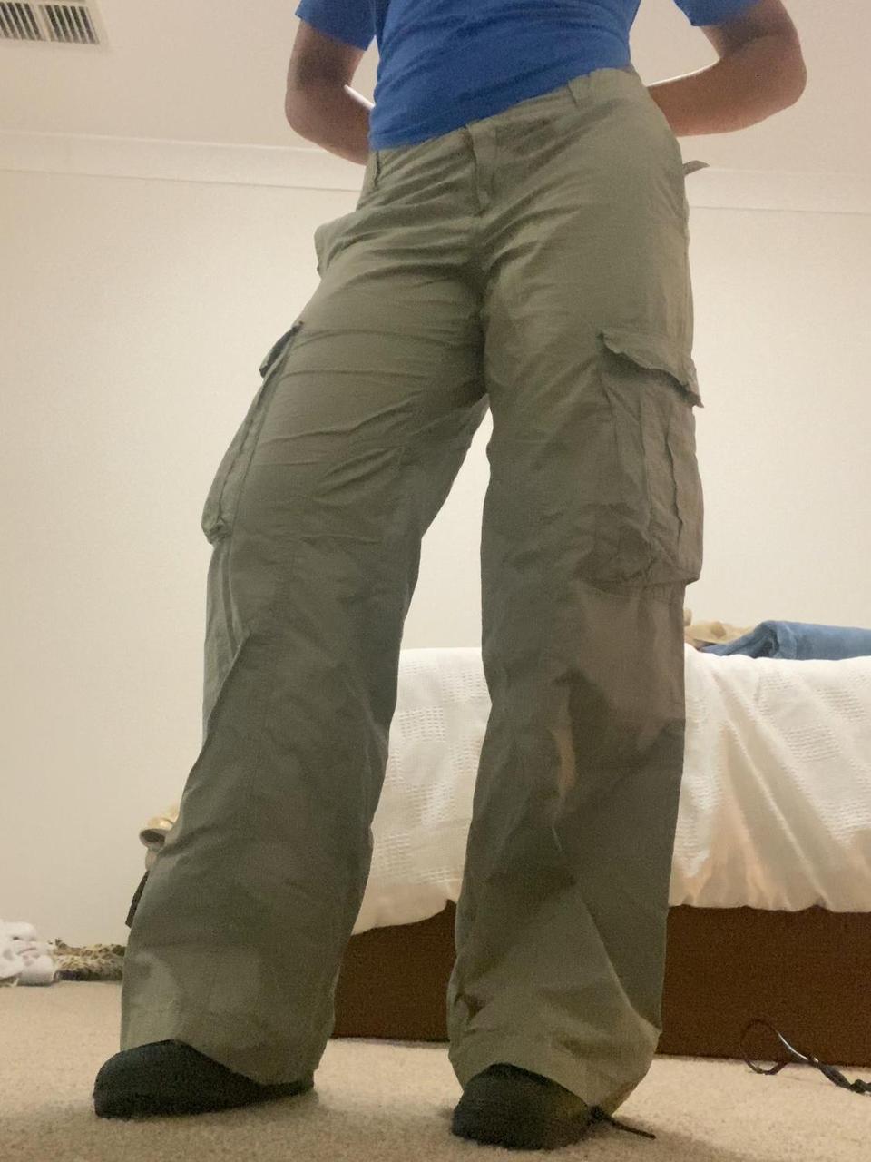 Super cute sage green low waist glassons cargos in... - Depop