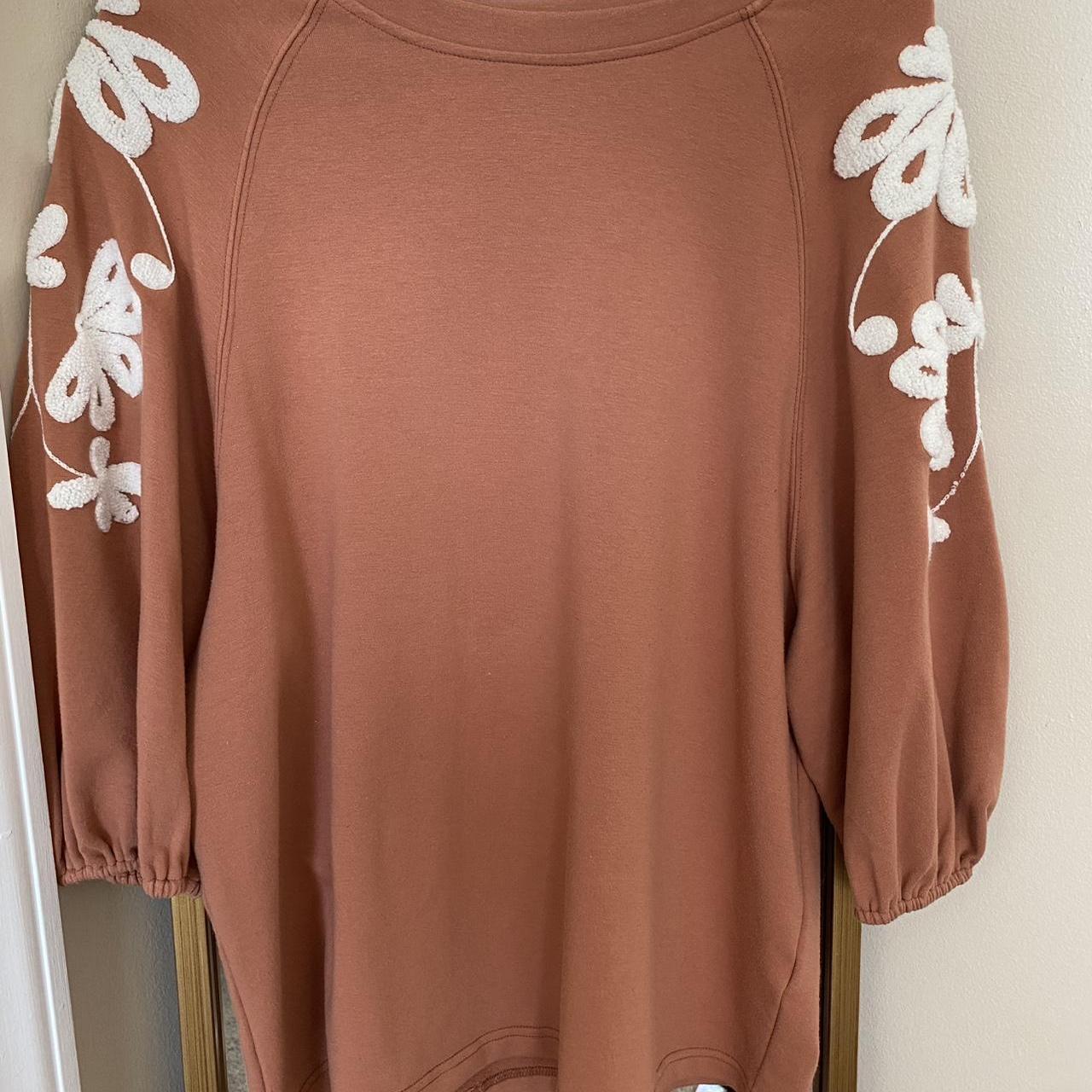 Boutique Ellison brown and white floral long sleeve... | Depop