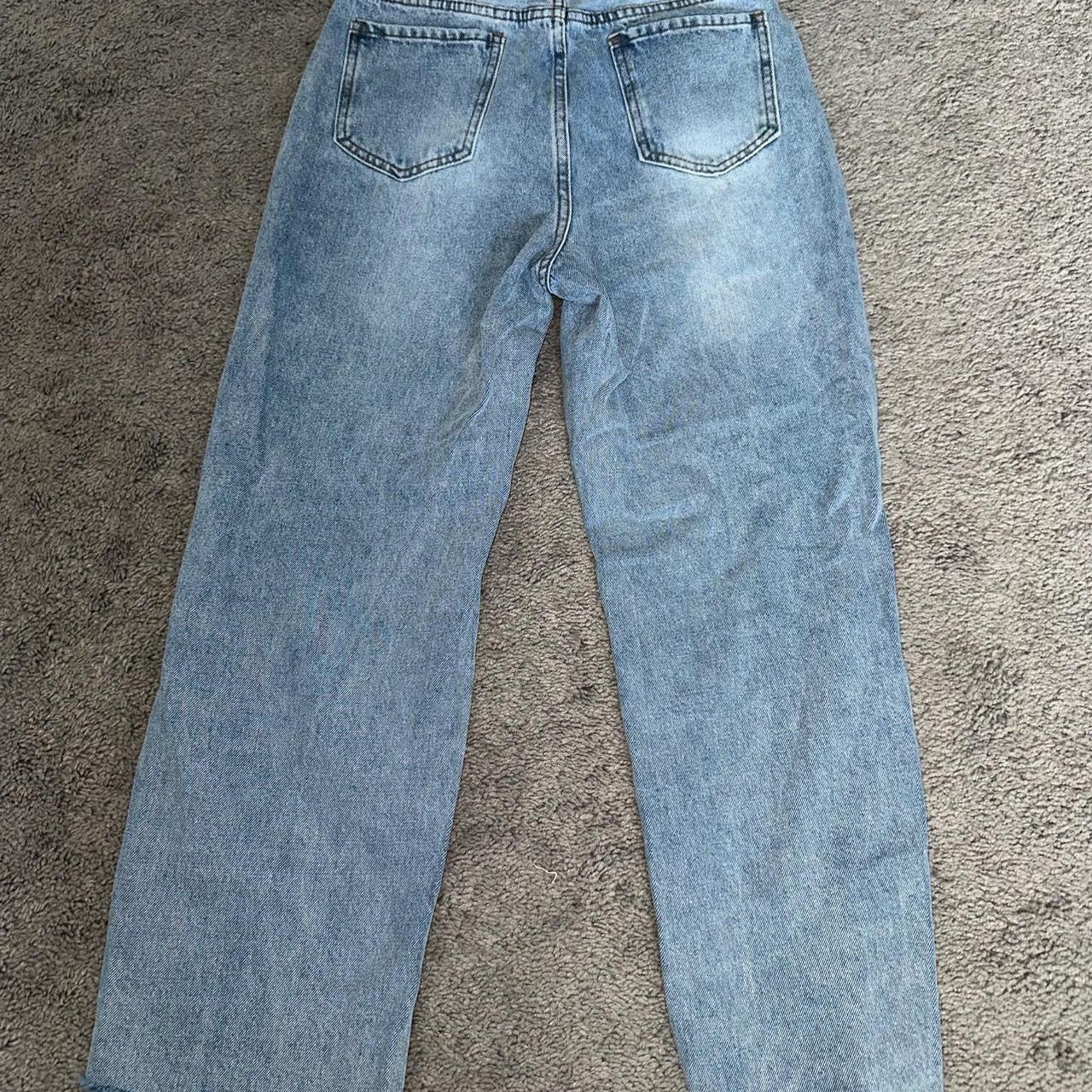 Small, Ripped Mid-Wash Jeans from SHEIN. Never... | Depop