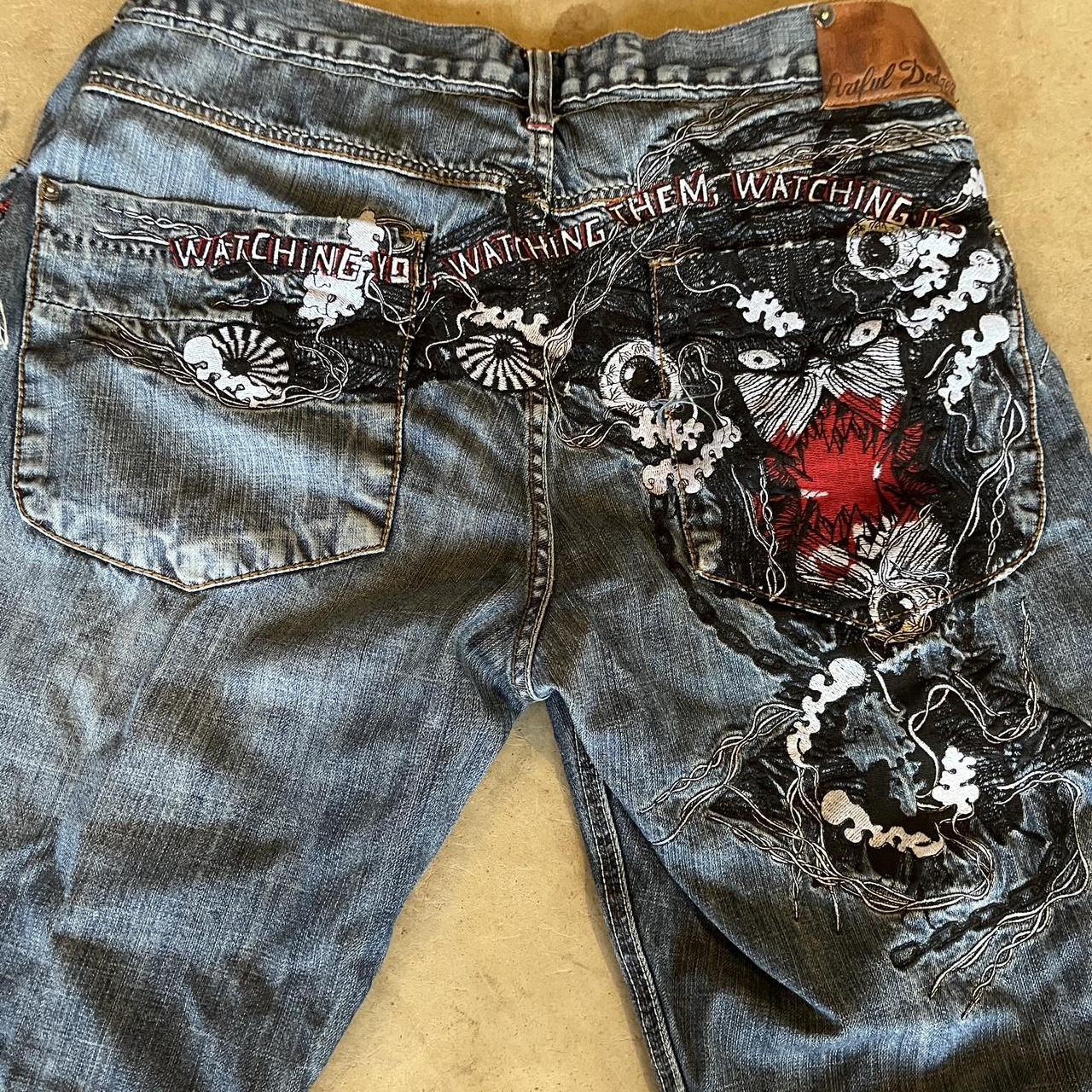 baggy wide leg artful dodger jeans detailed... | Depop