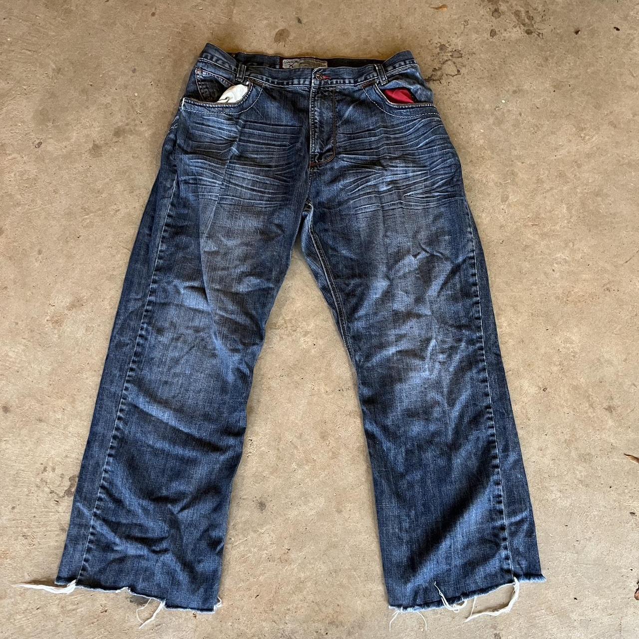 baggy wide leg artful dodger jeans detailed... | Depop