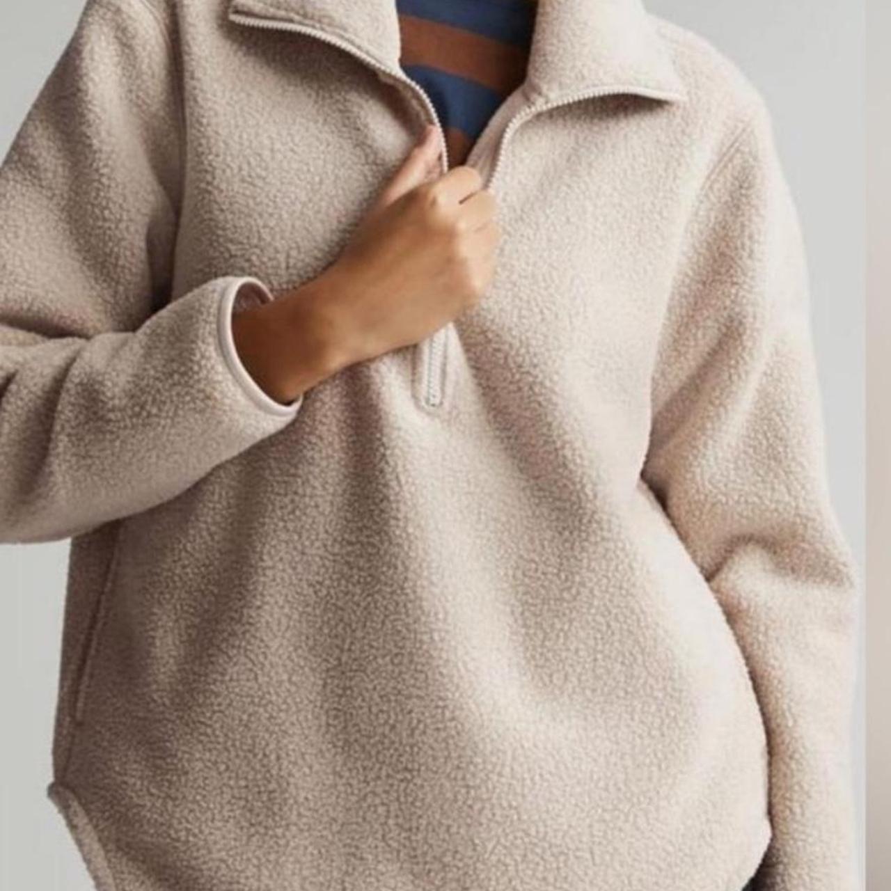 Everlane Renew Quarter zip Teddy fleece Pullover... | Depop