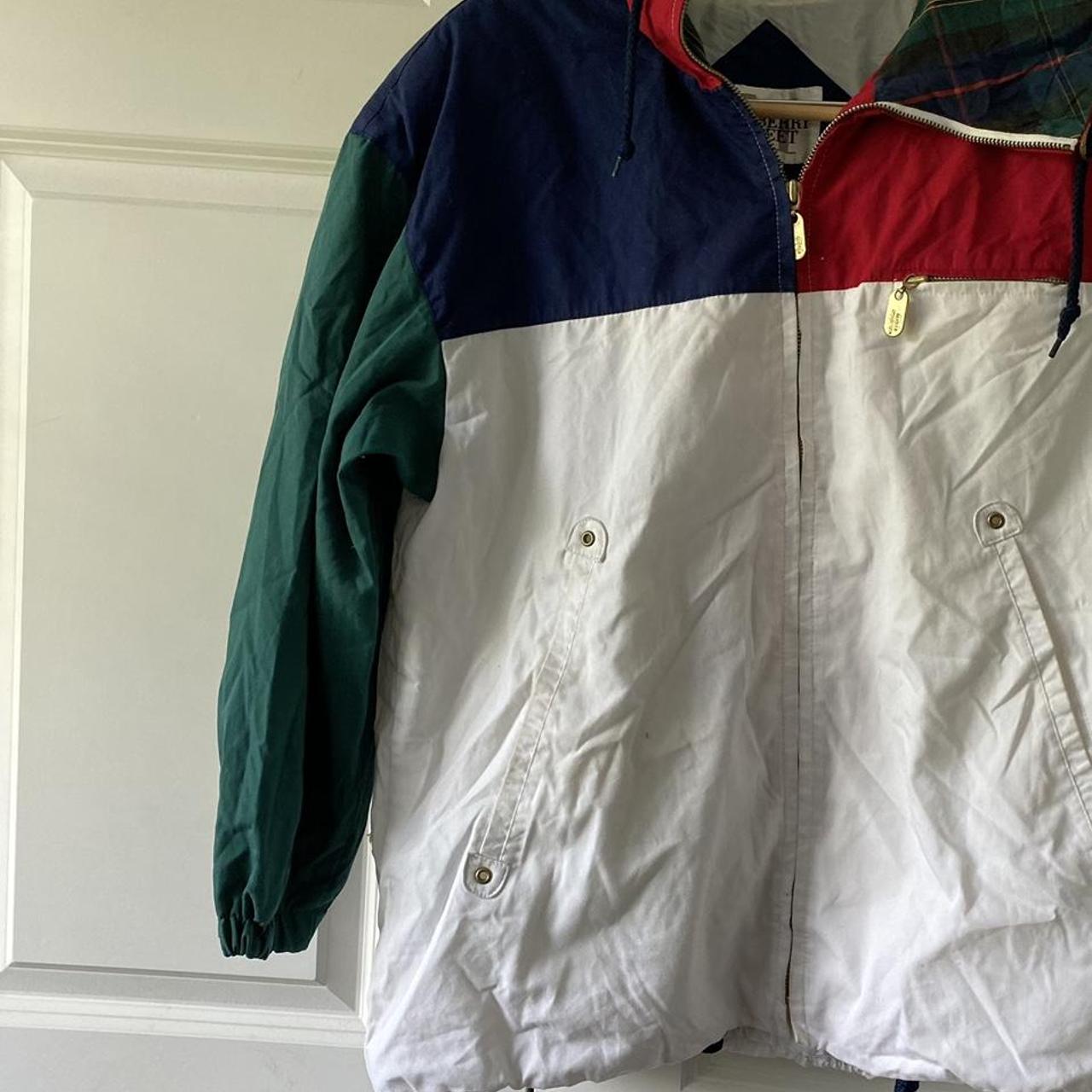 This vintage color-block windbreaker jacket is a... - Depop