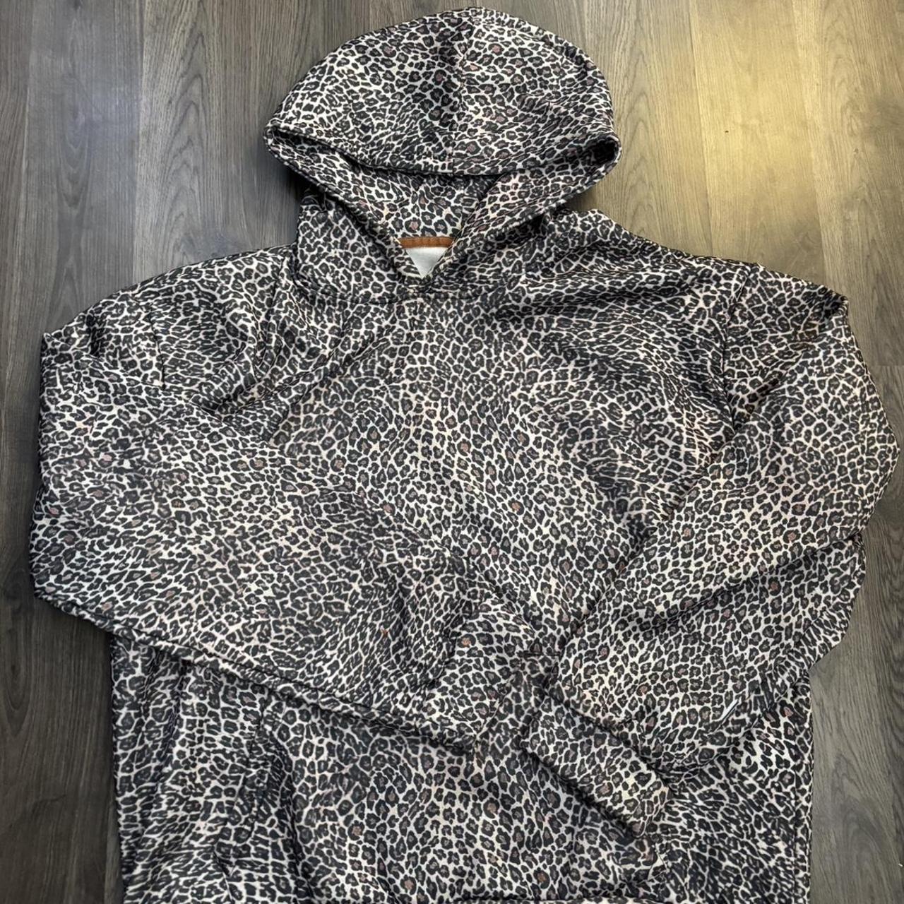 Amazon Black and white leopard print hoodie... | Depop
