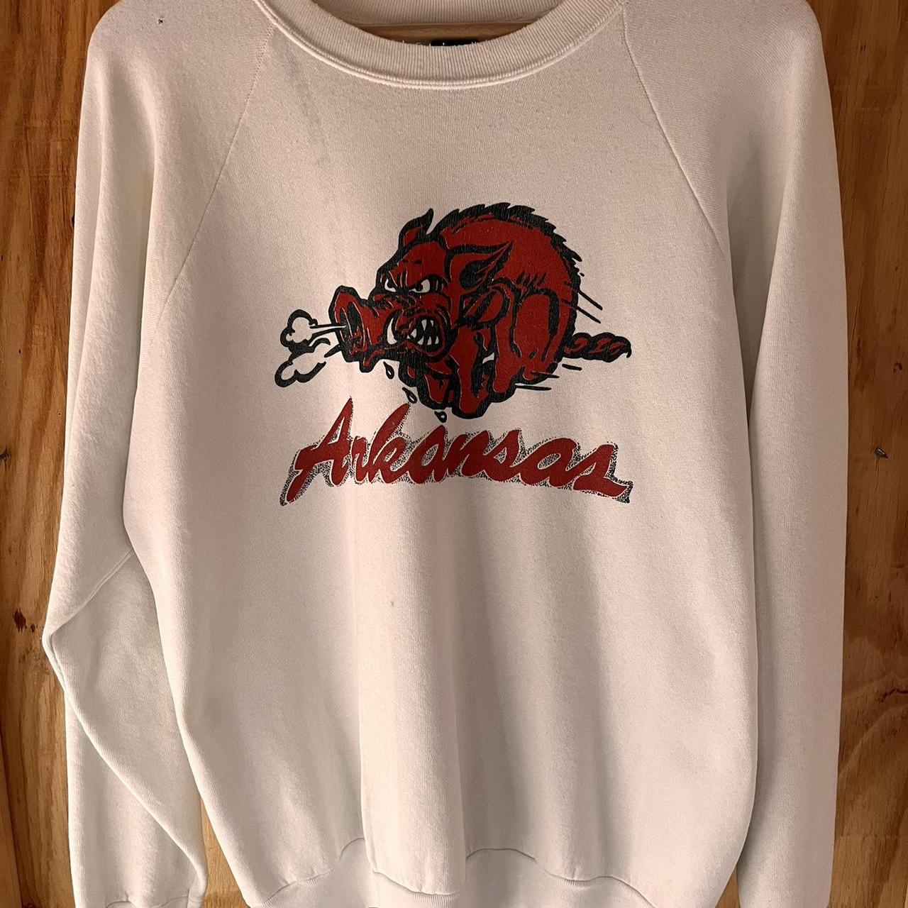 Vintage 80s Arkansas Razorbacks rare woo pig graphic... | Depop