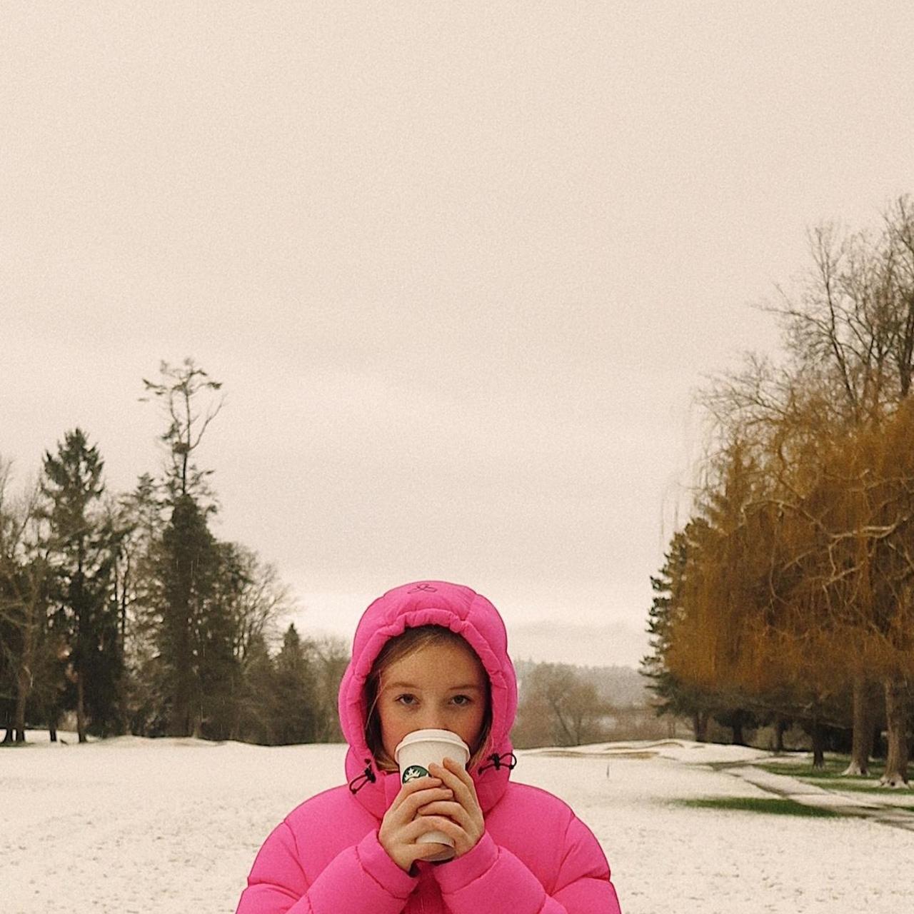 Hot pink super puff, rare color that TNA/ Aritzia... - Depop