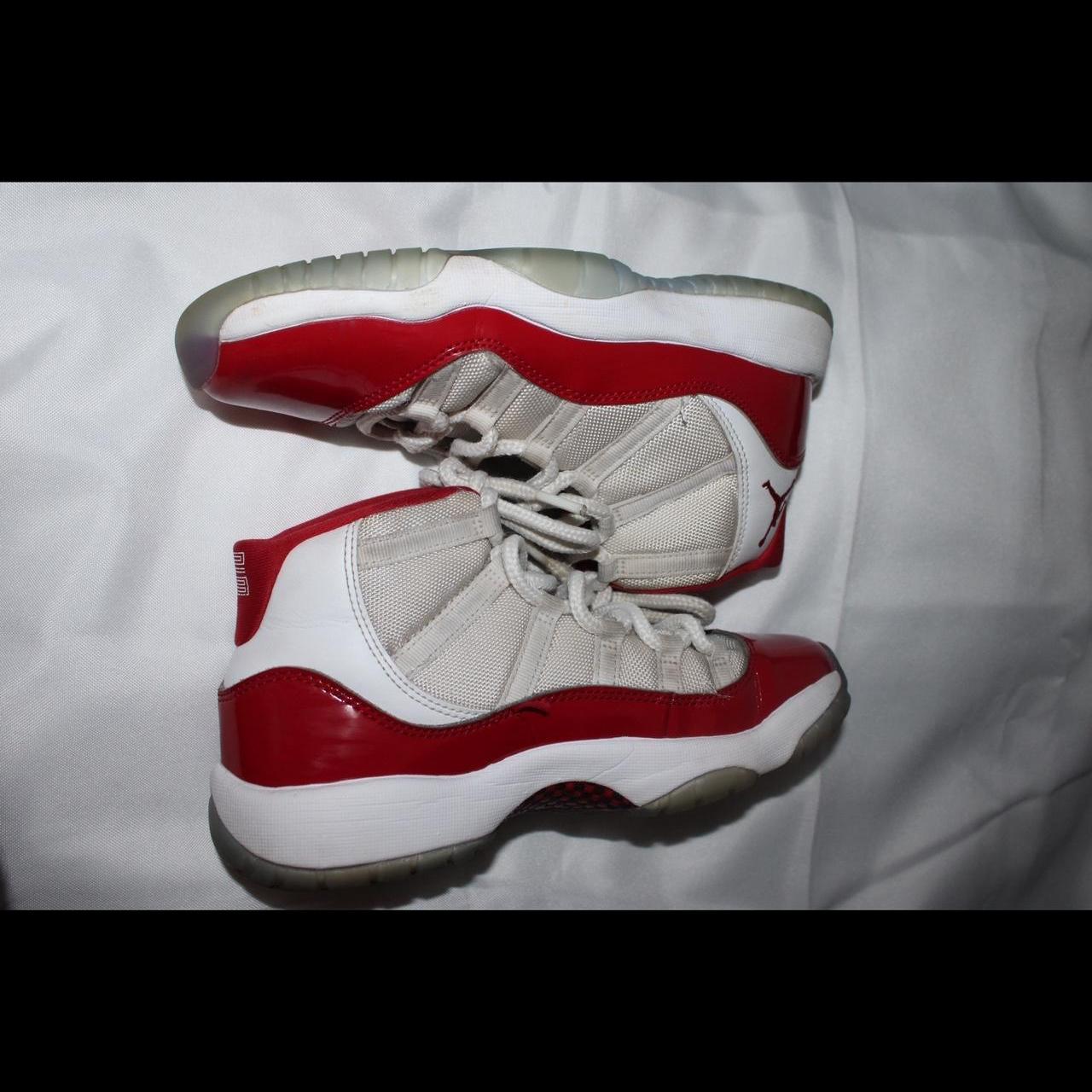 Jordan 11’s cherry red 5.5 youth - Depop
