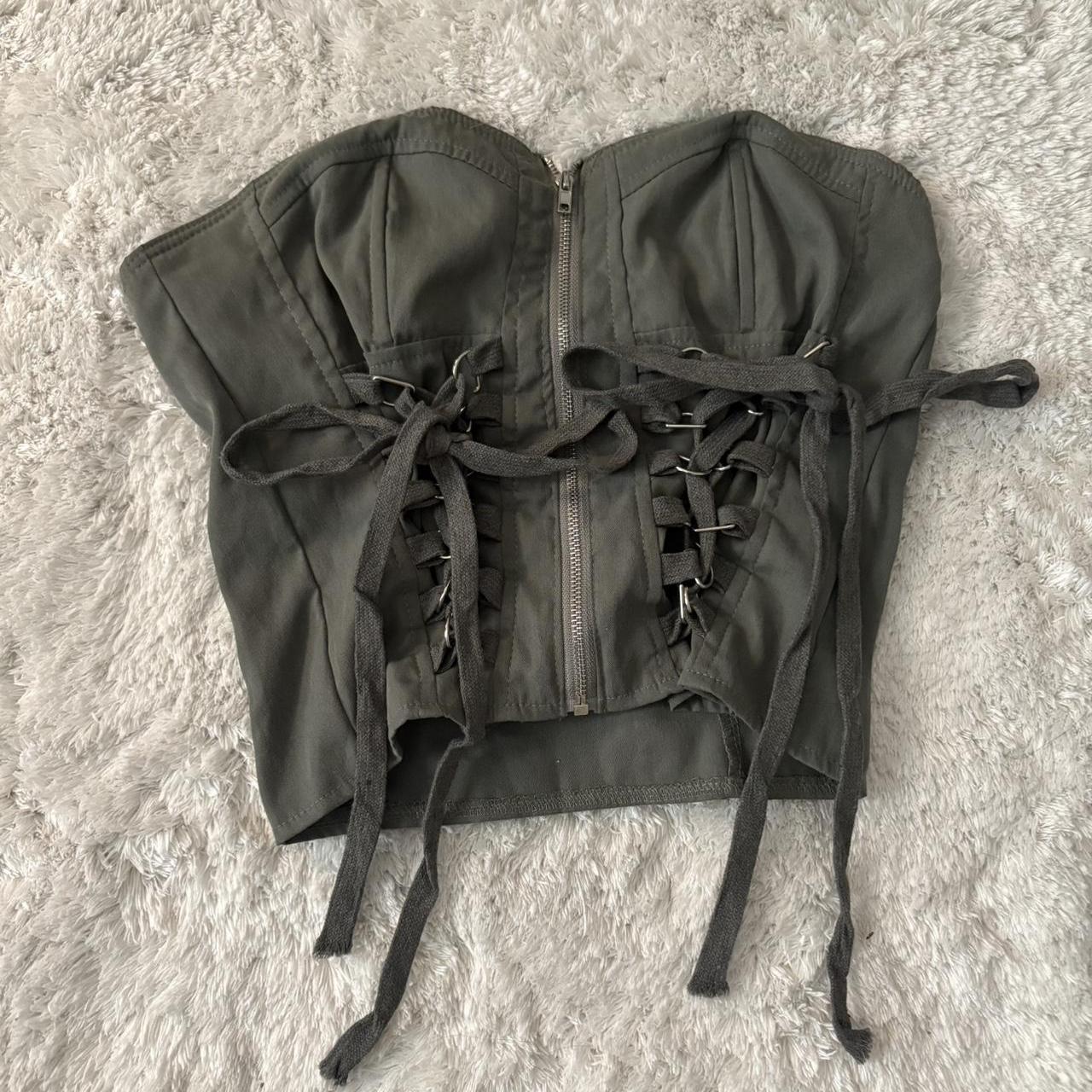 double lace up tube top corset!!! size:... | Depop