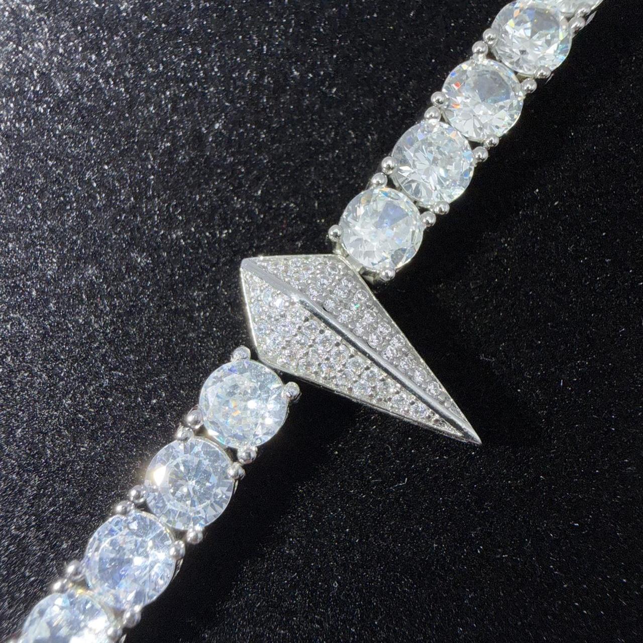 Silver Spike Tennis Bracelet Size: 7... | Depop