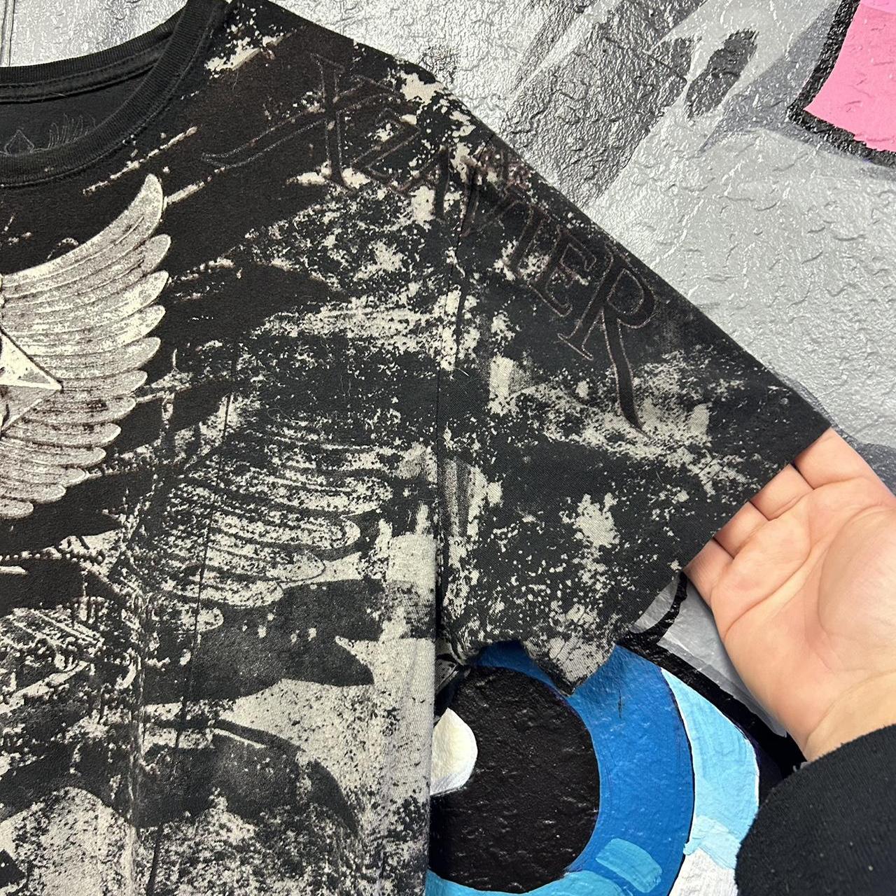 Y2K Affliction style AXR XZAVIER skull cross AOP... | Depop