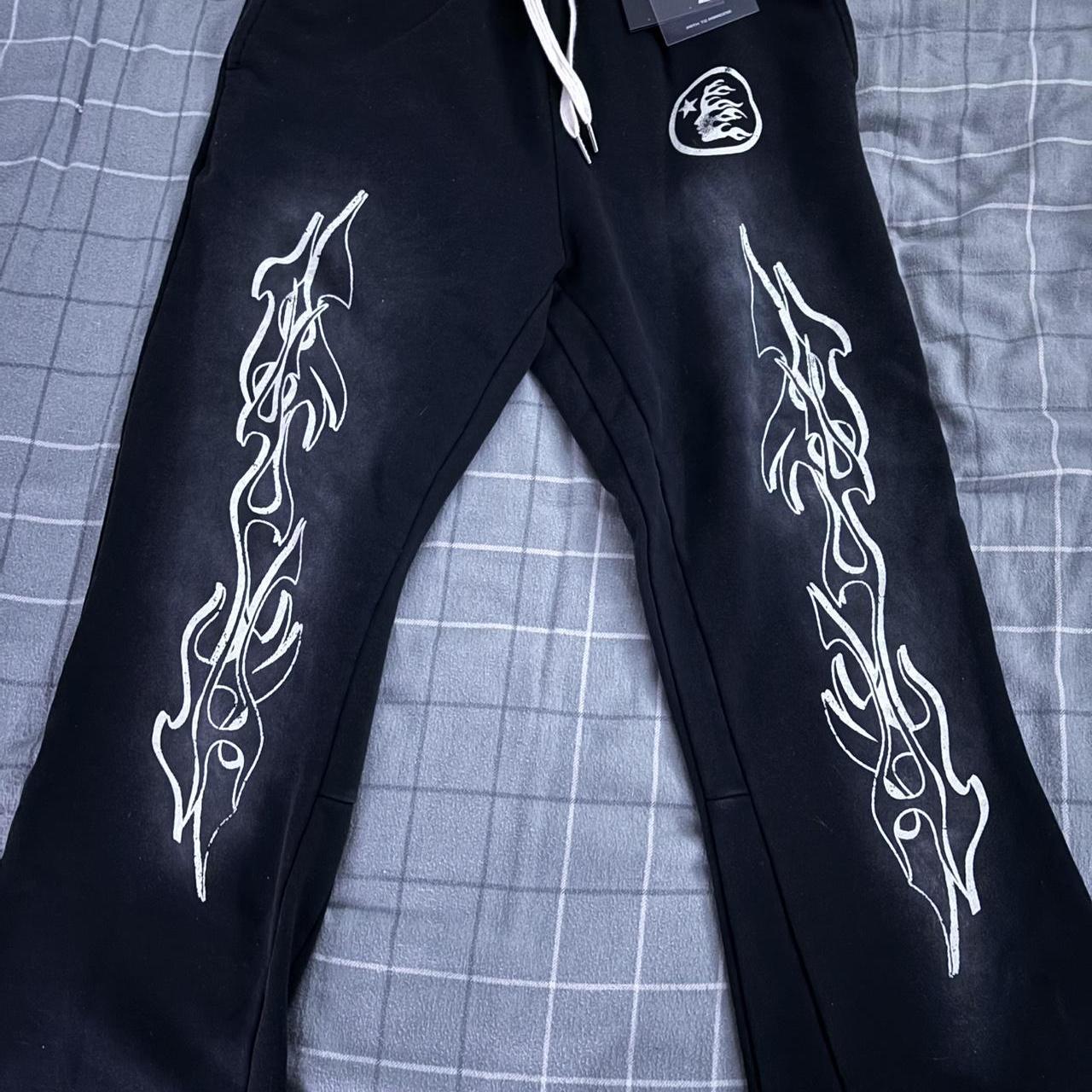 hellstar black flared joggers | Depop