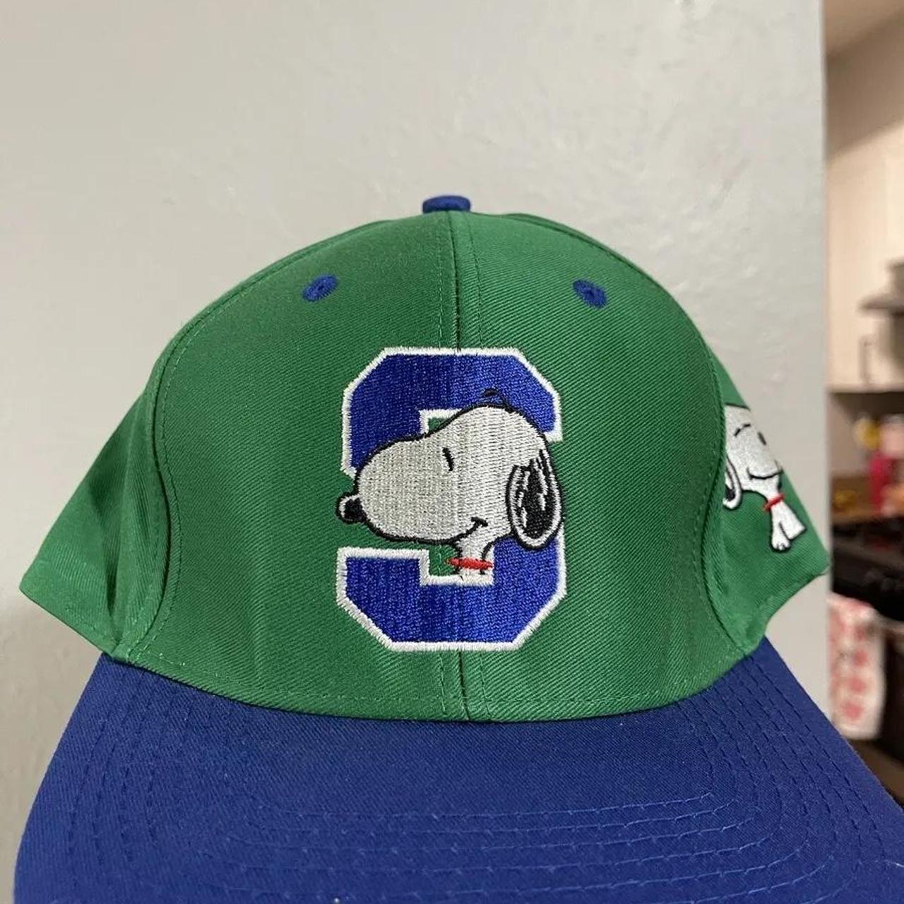 Vintage Snoopy Cap Hat "S" Blitzz Studio Green Blue... - Depop