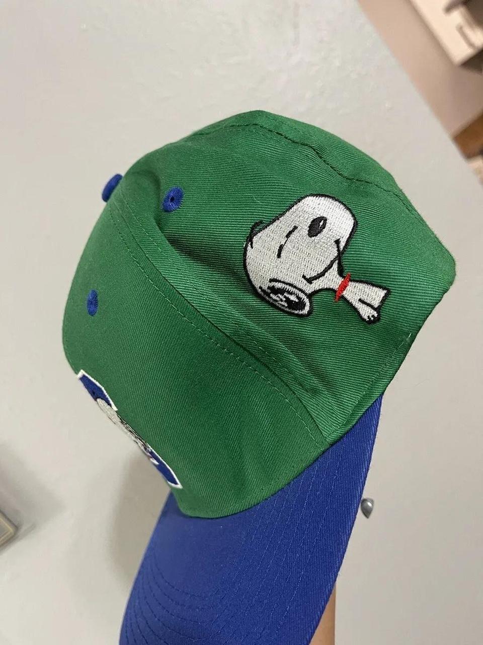 Vintage Snoopy Cap Hat "S" Blitzz Studio Green Blue... - Depop