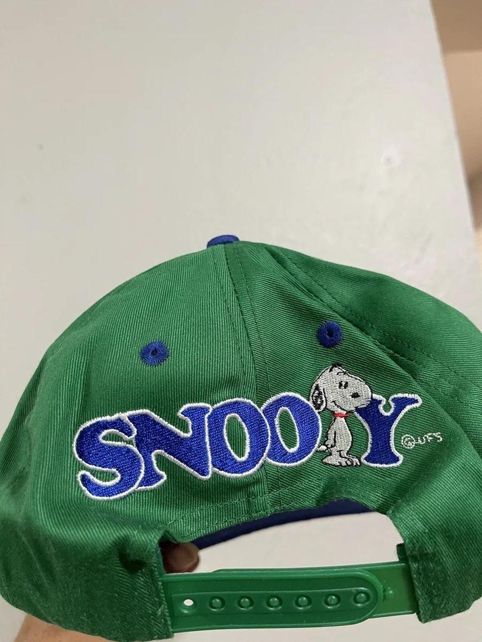 Vintage Snoopy Cap Hat "S" Blitzz Studio Green Blue... - Depop