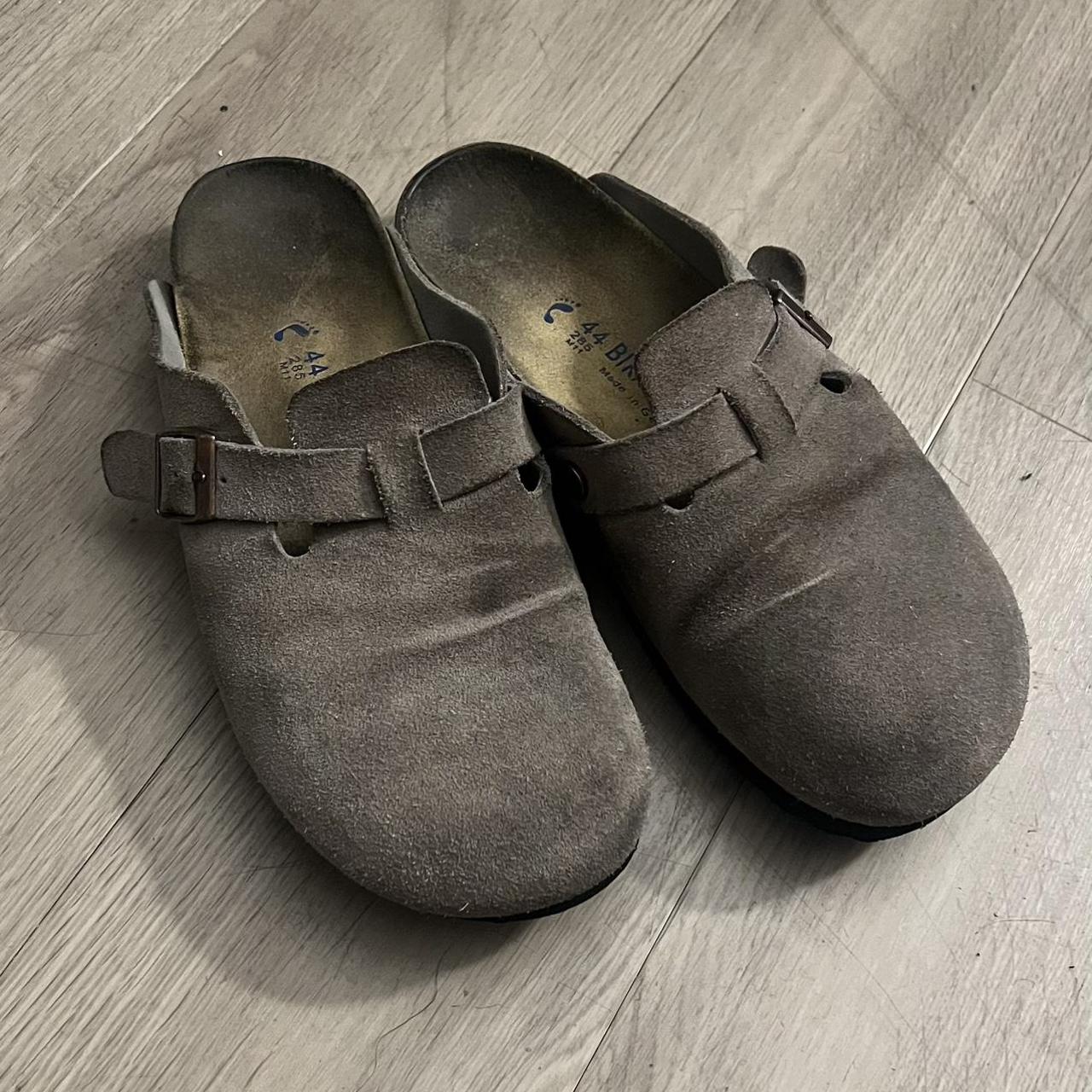 Birkenstock Clogs Dark Brown Suede Size 10 - Depop
