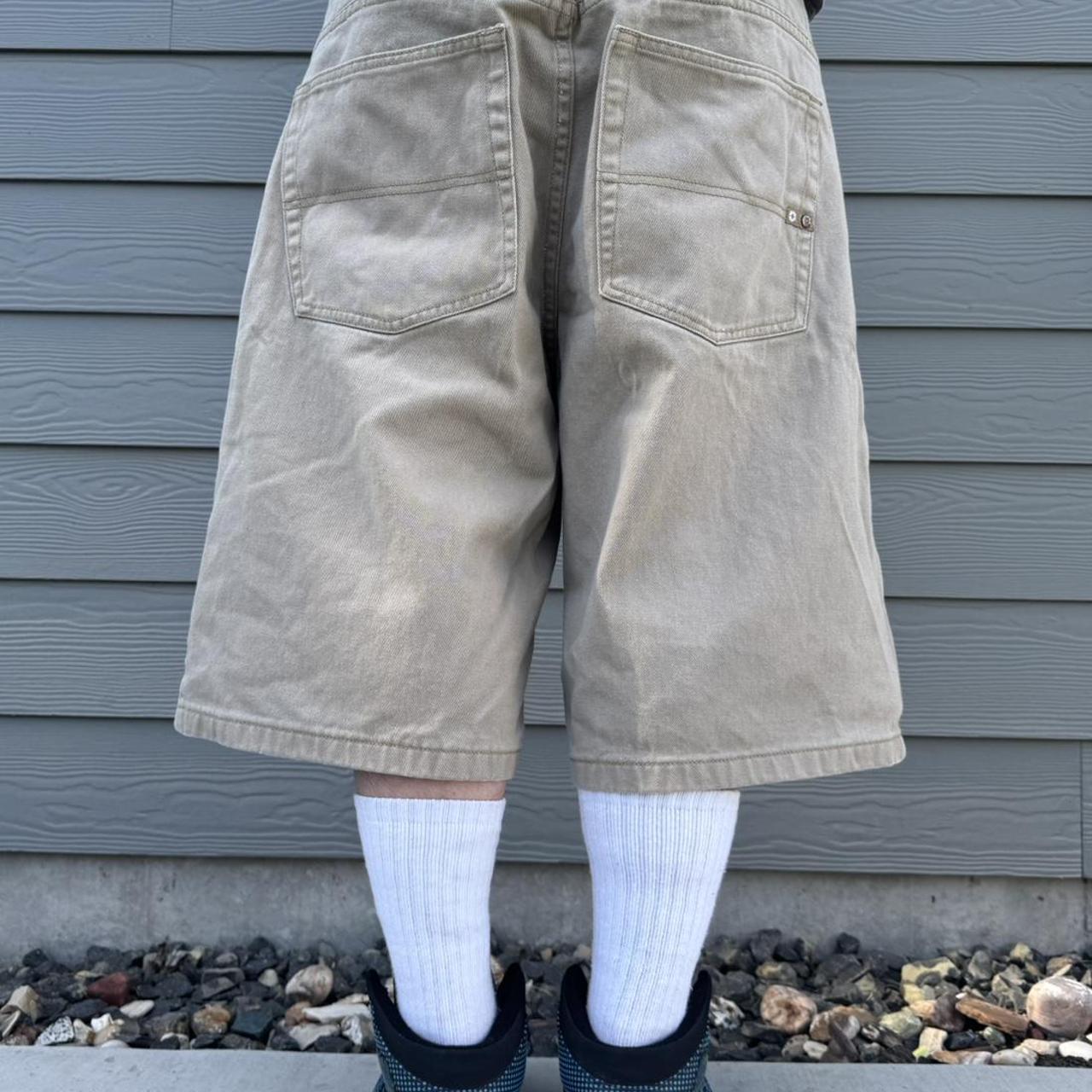 Baggy Y2K Tan SouthPole GoldTab Jorts/ Jean Shorts,... | Depop