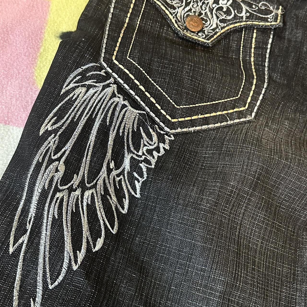 Delf Imperious embroidered jorts w really cool wing... - Depop