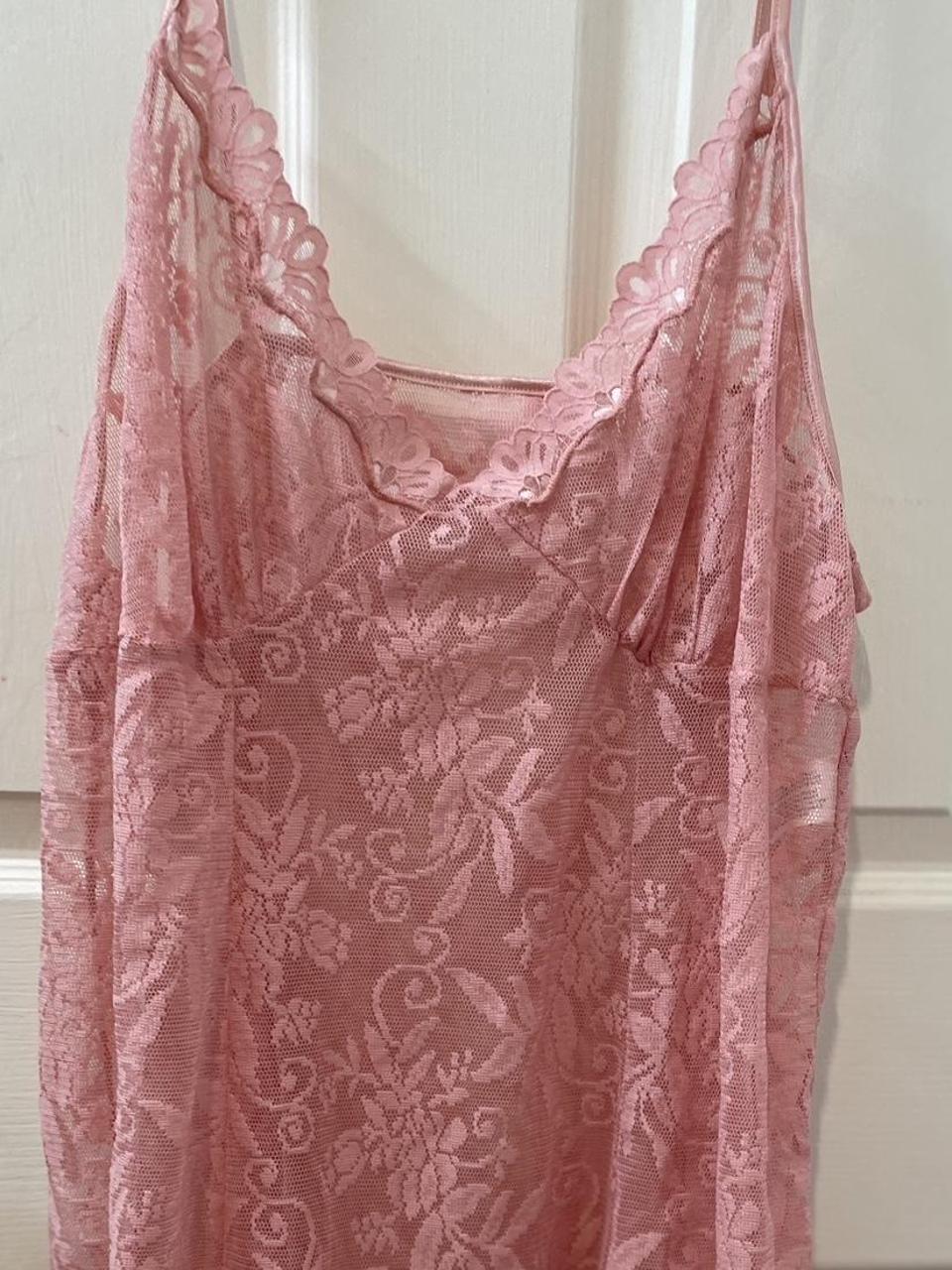 Beautiful sheer pink slip dress size 3X #sheerdress... - Depop