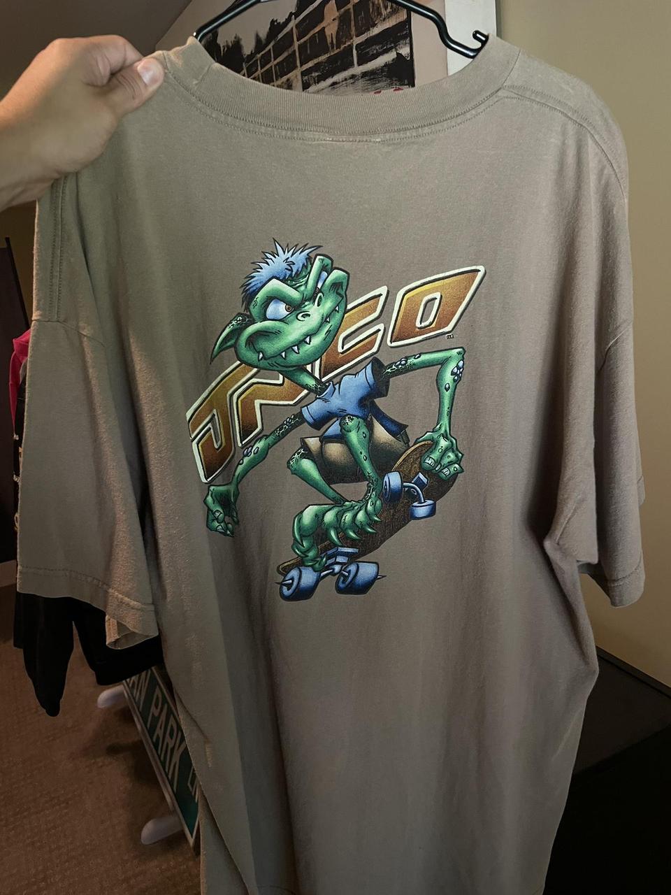 Vintage 90’s JNCO Croc lizard skate t shirt... - Depop