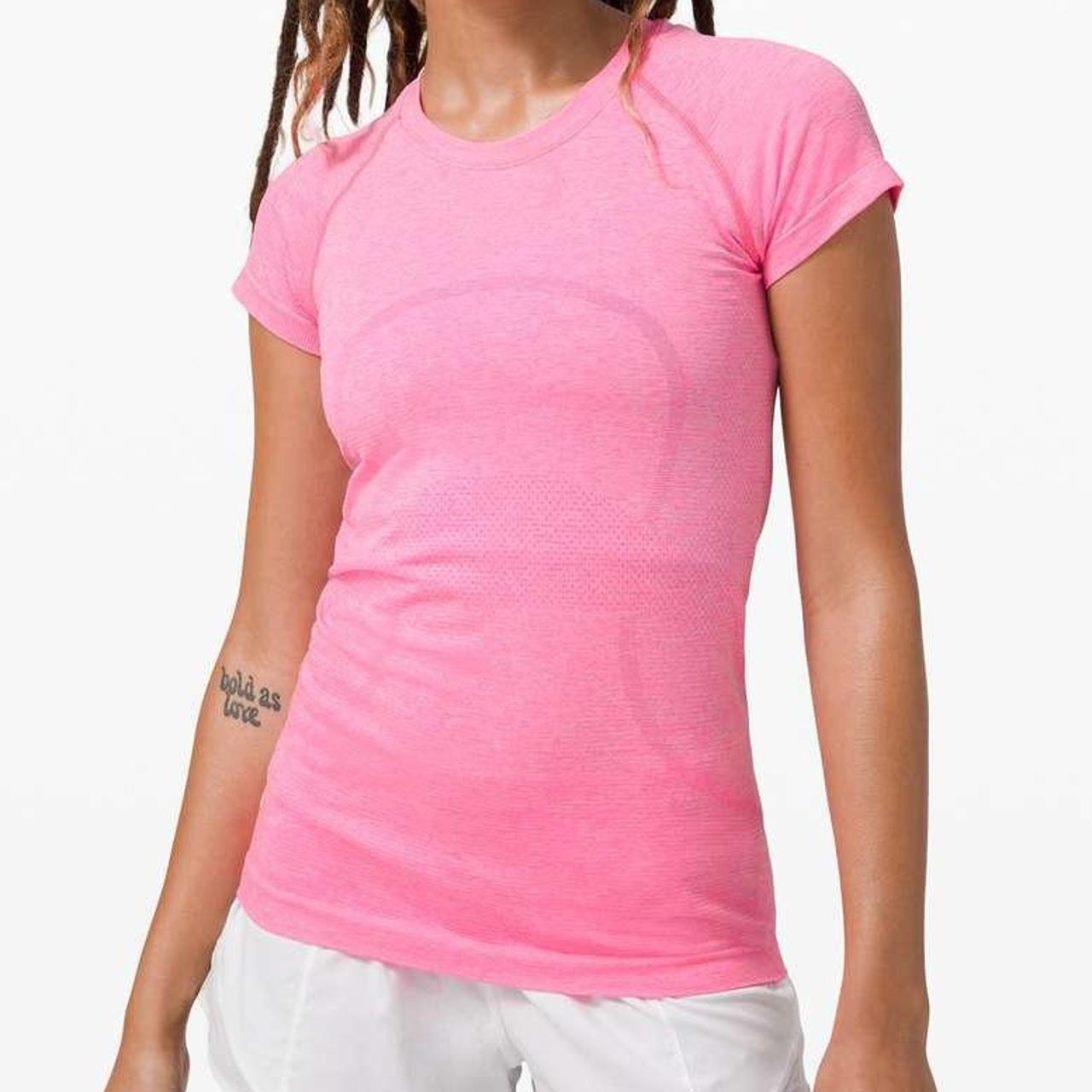 Pink Lululemon Swiftly Tech Short Sleeve Top... | Depop
