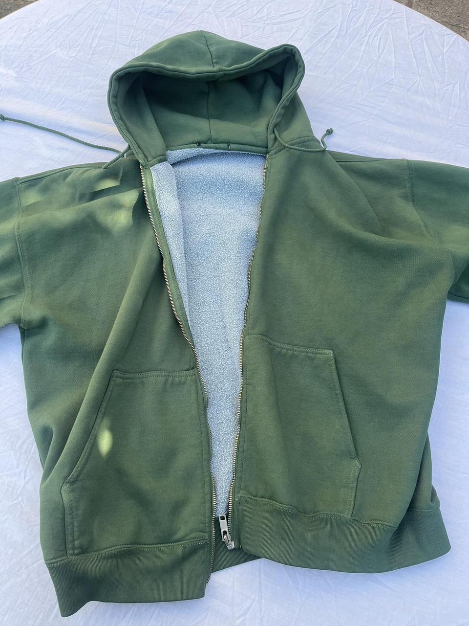 Dark green zip up hoodie heavyweight Fits nicely... - Depop