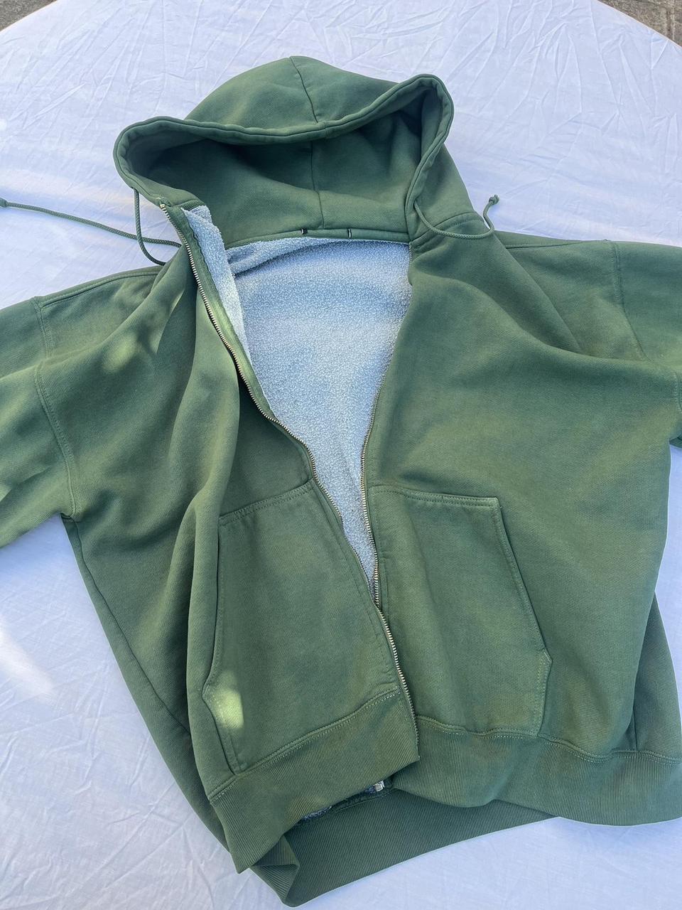Dark green zip up hoodie heavyweight Fits nicely... - Depop