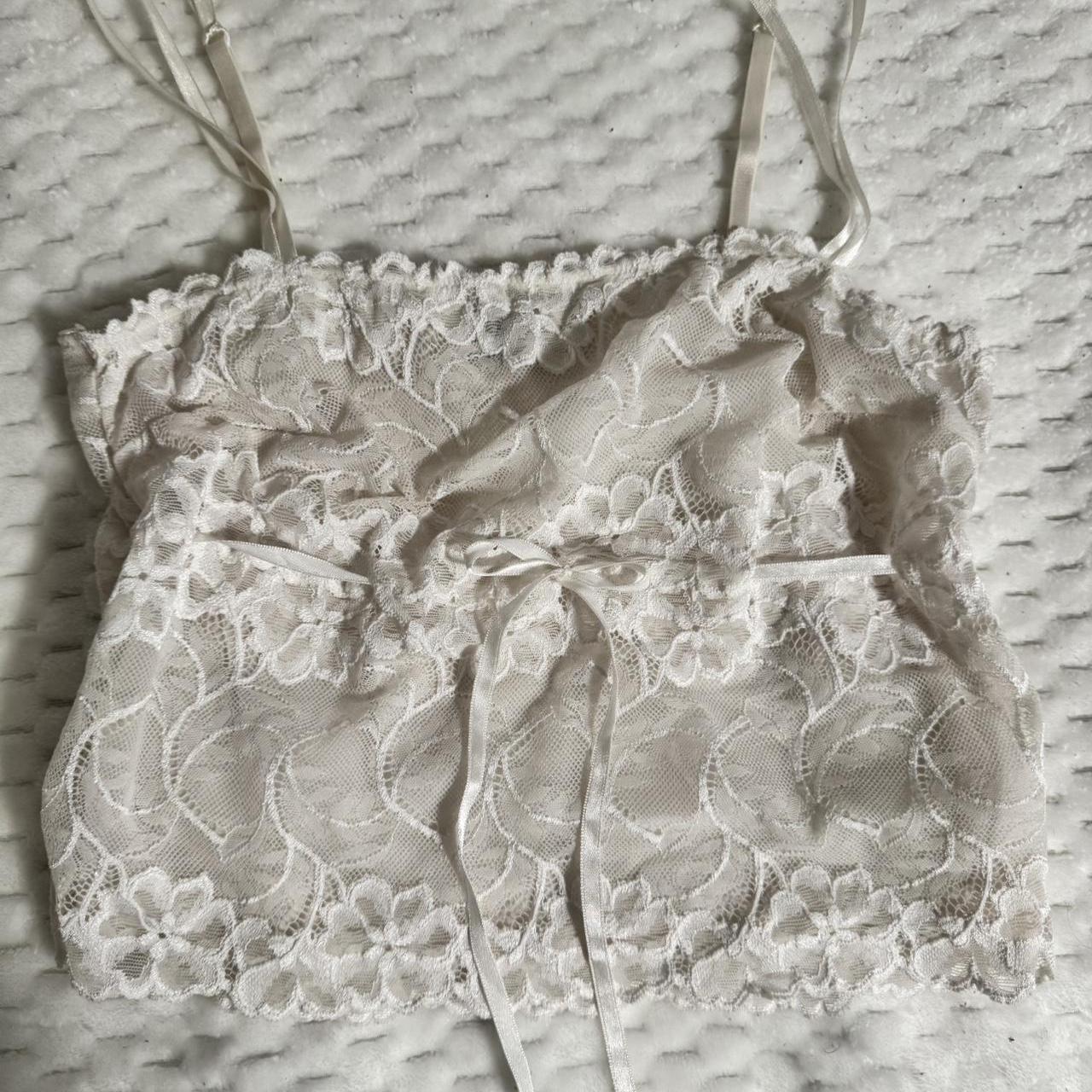 vintage felina white lace lingerie size... | Depop