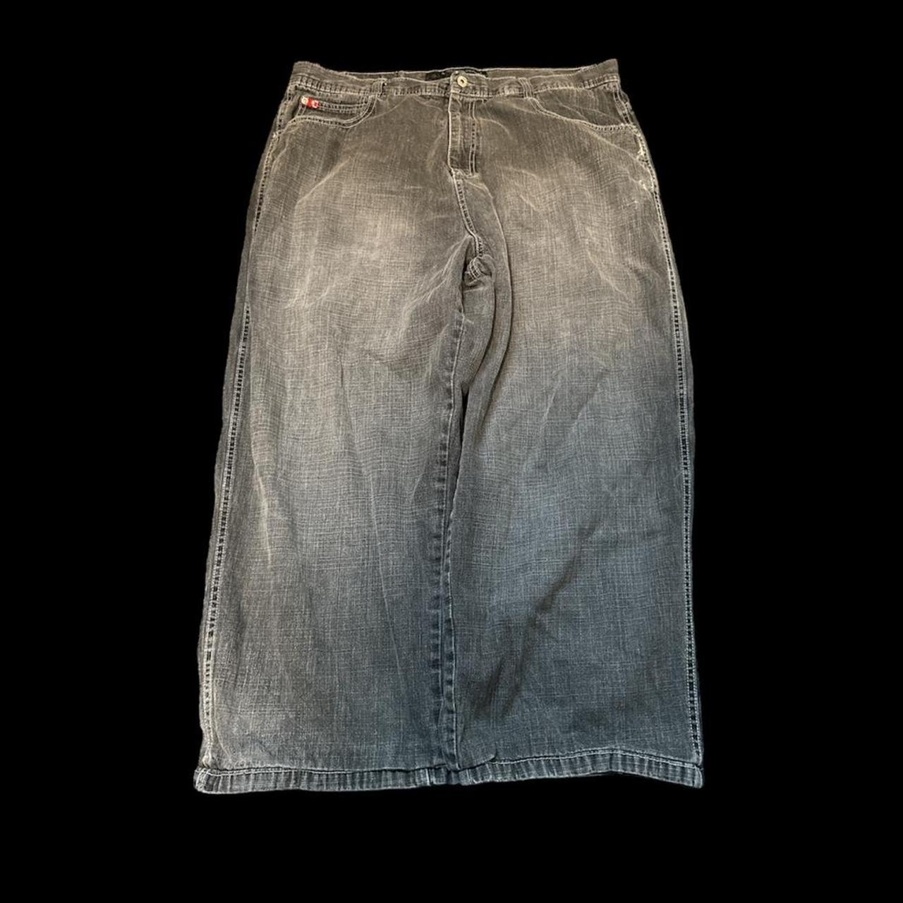 Y2K insanely baggy red tab blackwash southpole jeans... - Depop