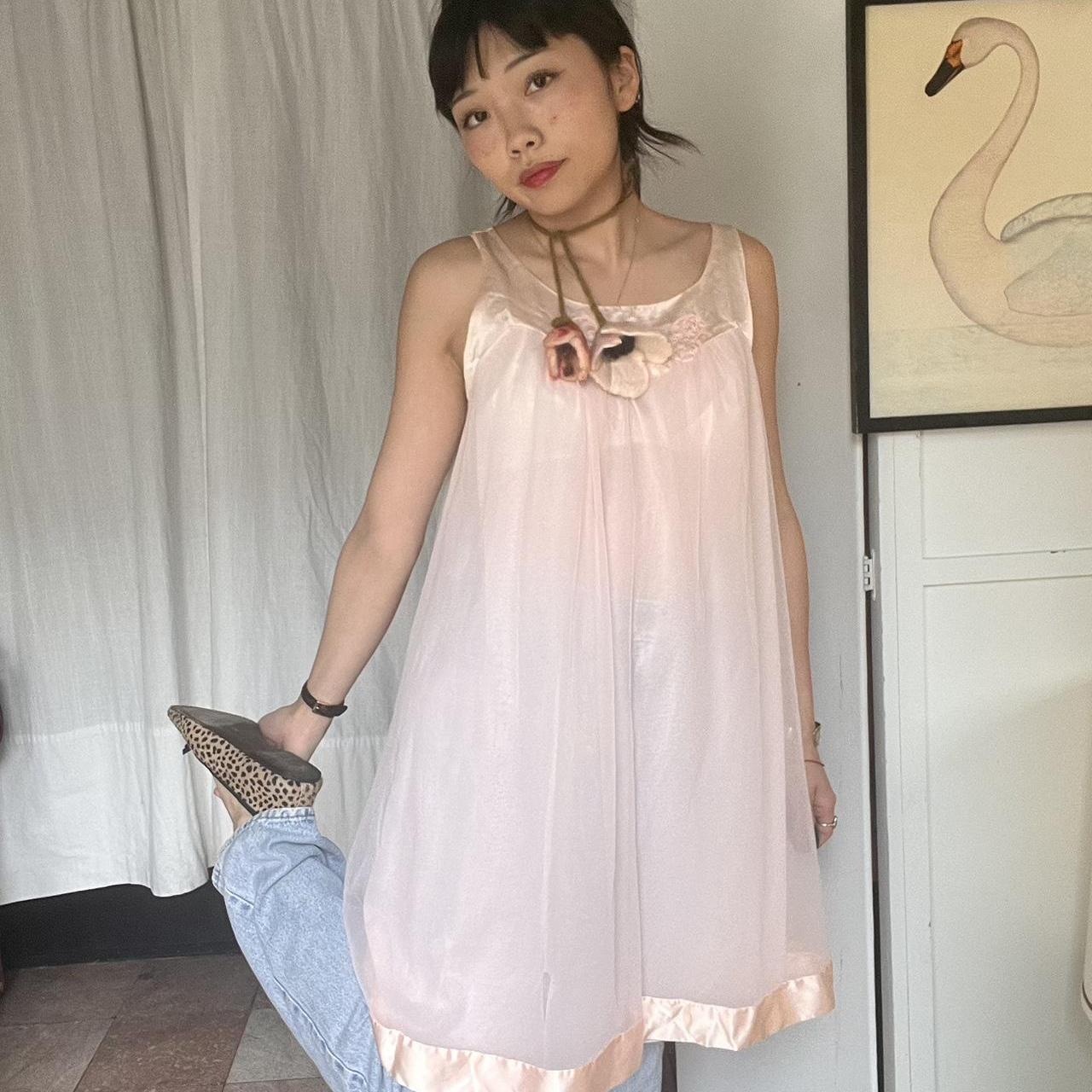 Vintage 1970’s “Goddard Artemis”baby pink mesh... | Depop