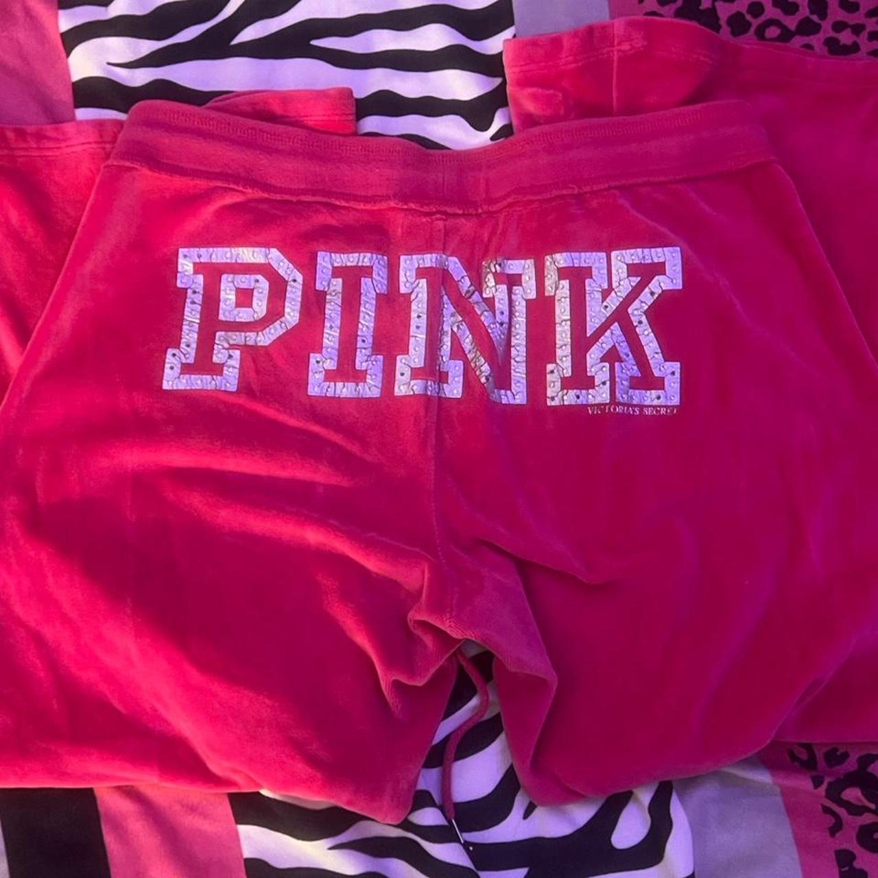 VINTAGE hot pink velour Victoria's Secret PINK... | Depop