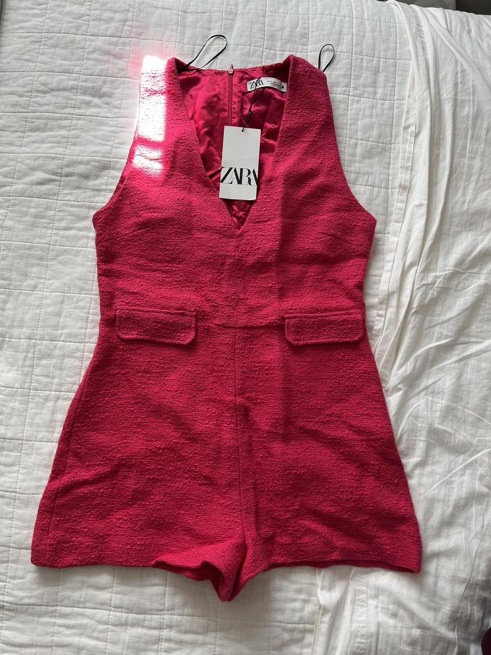 Hot pink Zara romper. New with tags, bought for a... - Depop