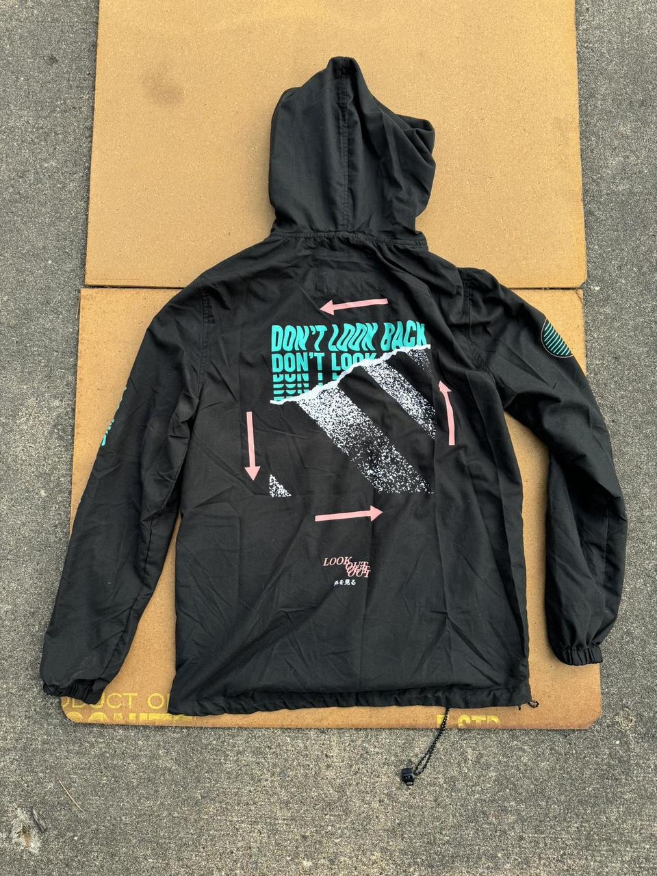 japanese graphic vaporwave cyberpunk windbreaker... - Depop